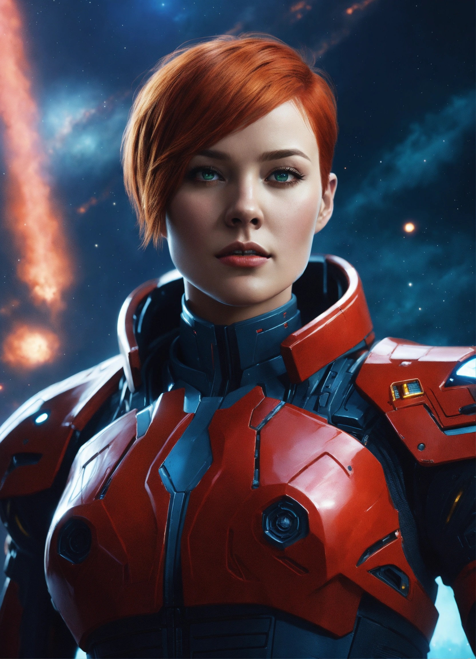 Lexica - Slime humanoid blue alien Defiant hero scifi captain, short ...