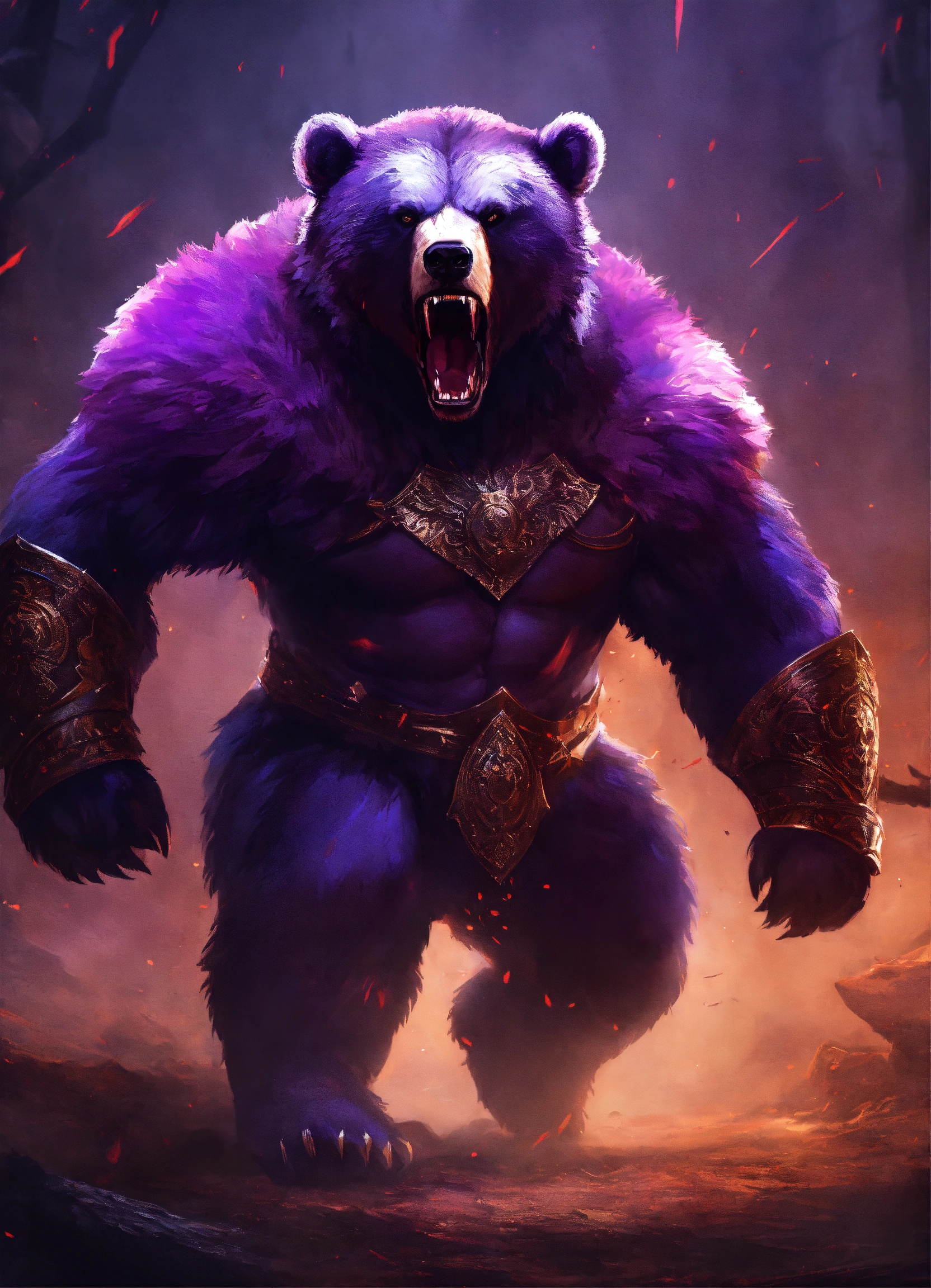 Lexica - Angry, savage, madness, rage bear, ancient, digital art, black ...