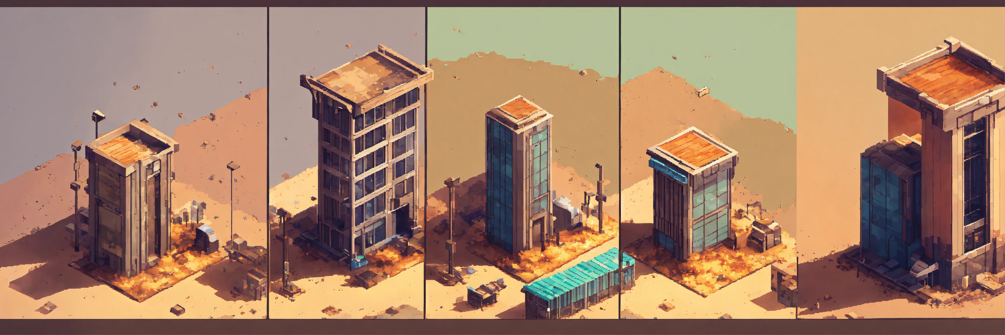 Lexica - Isometric. short to tall Upgrade progression of a post ...