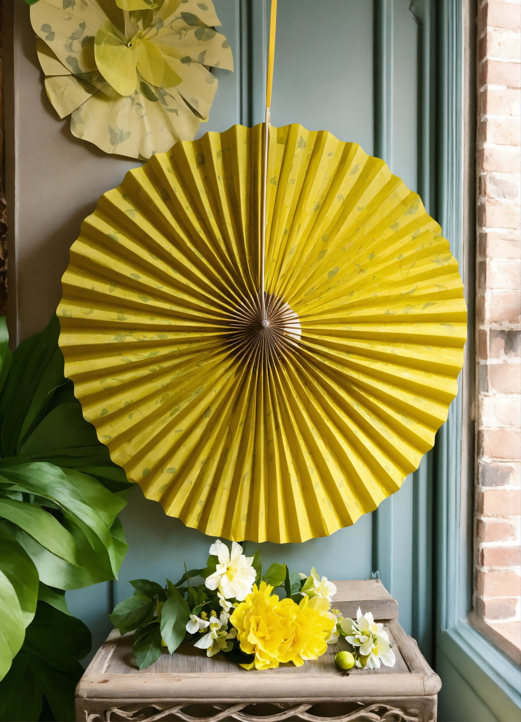 Lexica - Yello pleated paper fans