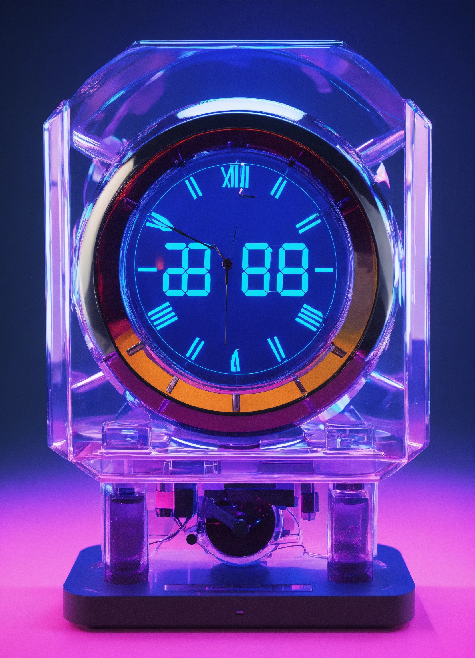 Lexica - Futuristic clock made of plastic, and blue glass. Digital ...