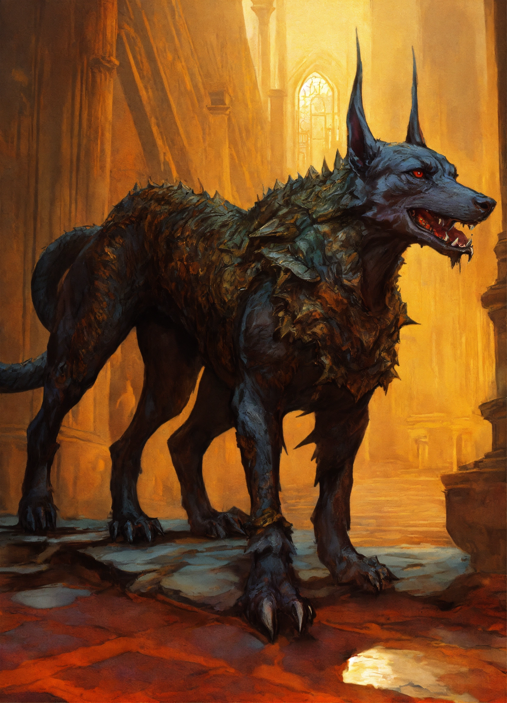 Lexica - Demon lizard dogs. Gargoyles in the style of Bernie Wrightson ...