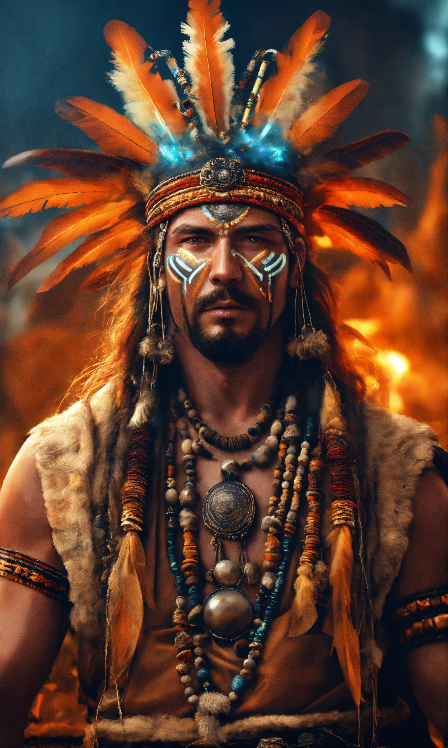 Lexica - Man spirit realistic 4k shaman magic energy