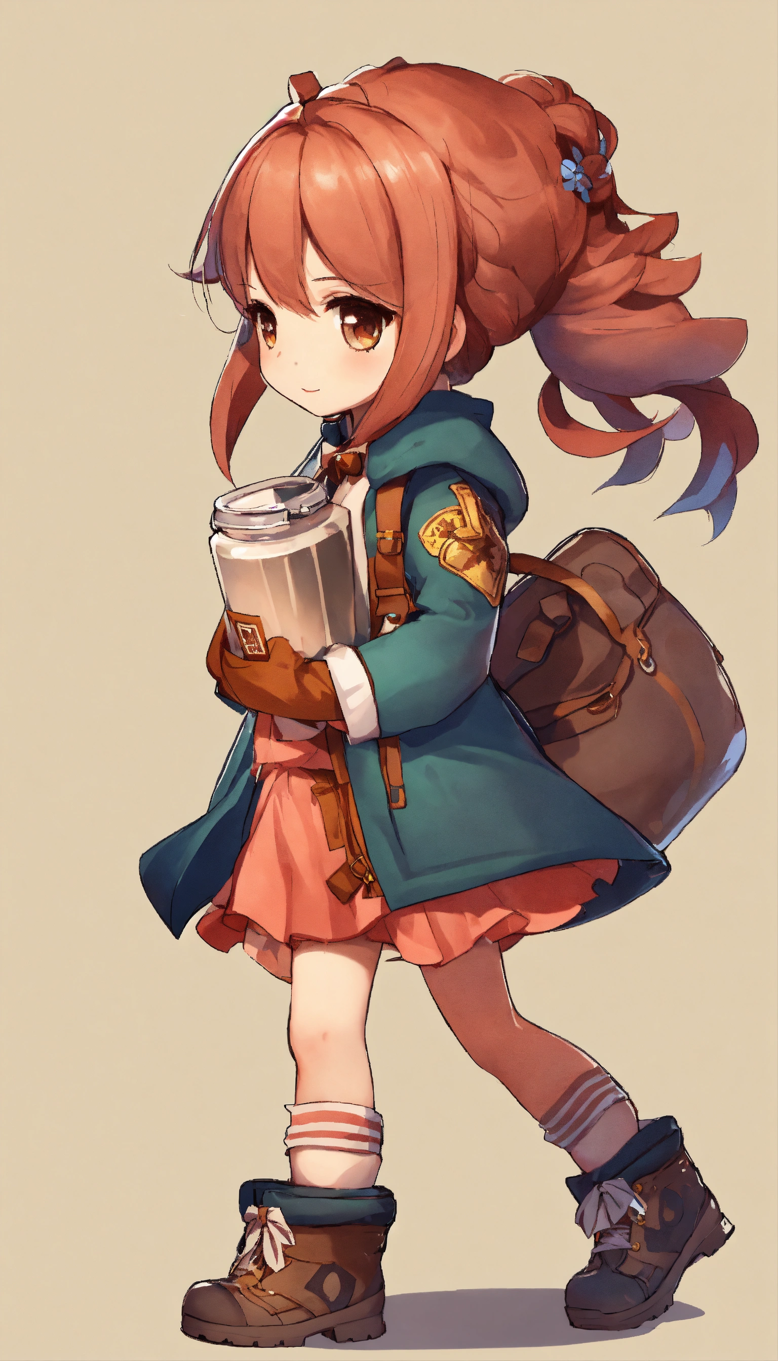 Lexica - Game art, girl, walking,(side view), full body view, chibi ...