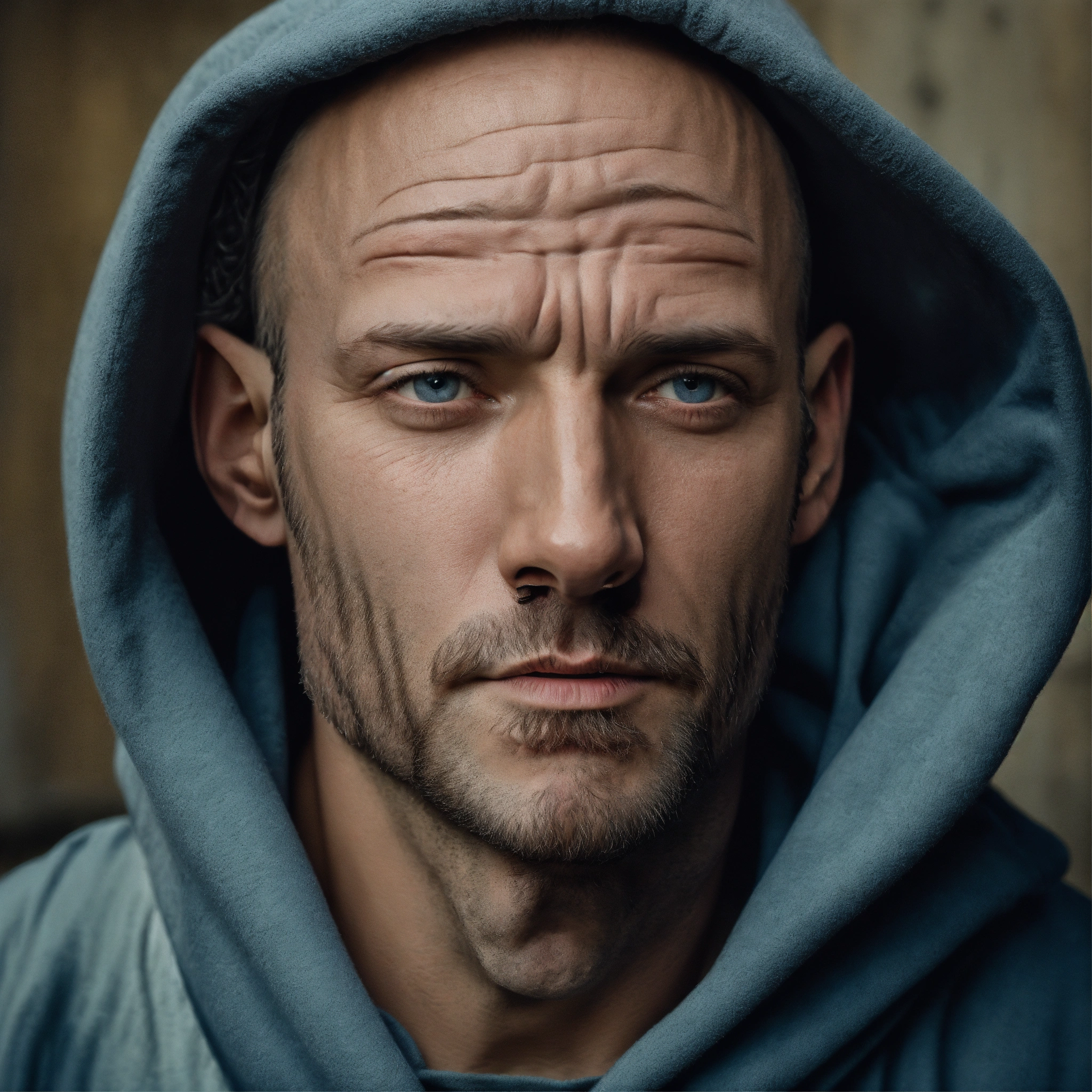 Lexica - A GIANT HOMELESS MAN WITH BALD HEAD, NO MUSTACHE, PROTRUDING ...