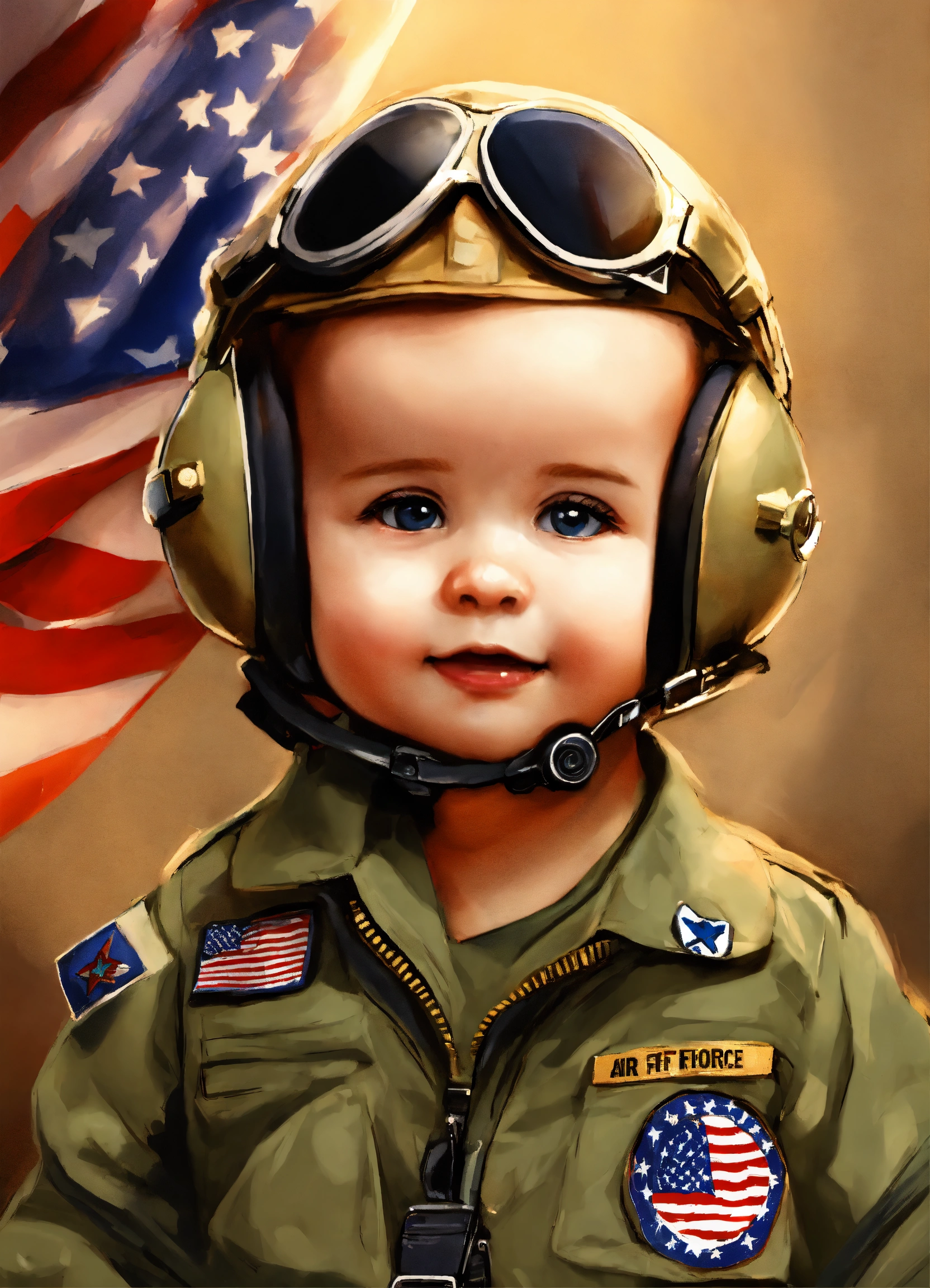 Lexica - Cute baby United States of America Air Force pilot ...