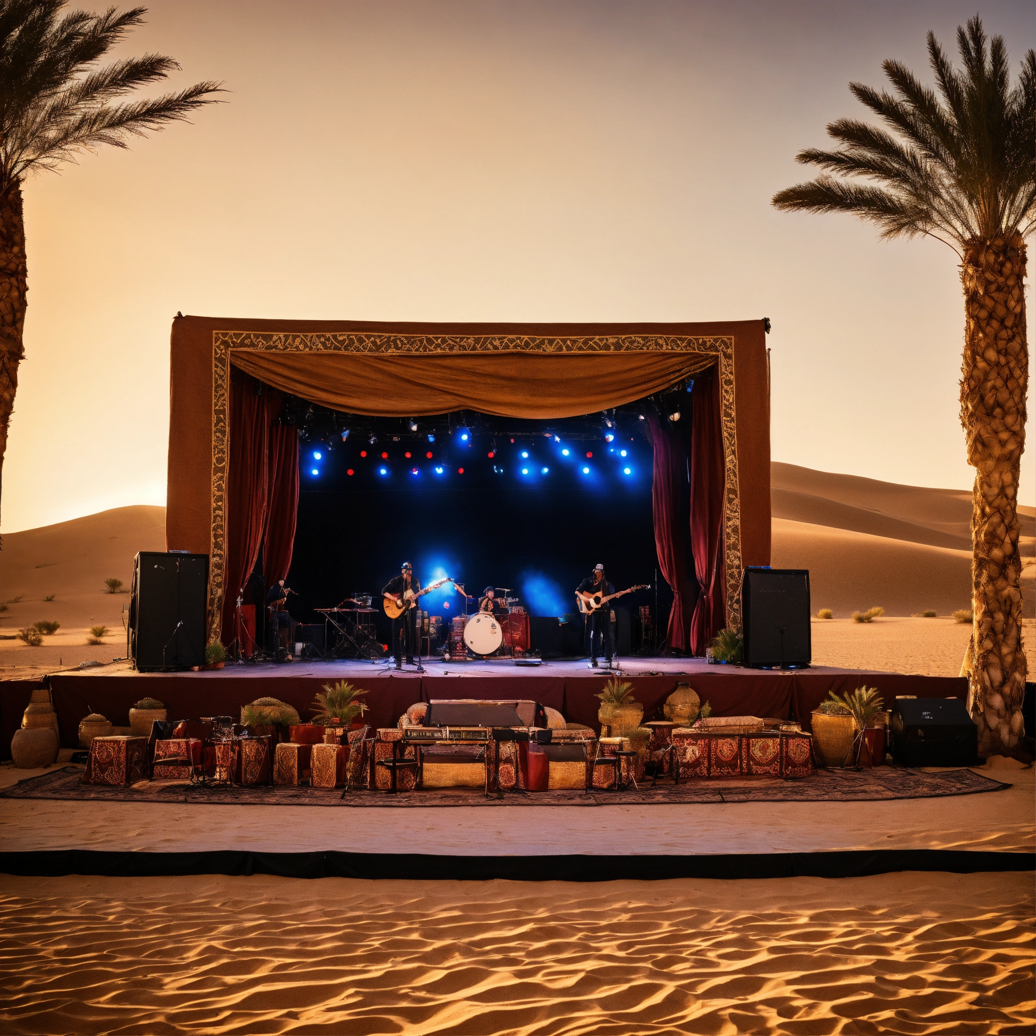 Lexica - Desert Arabian themed outdoor concert stage with live music bands