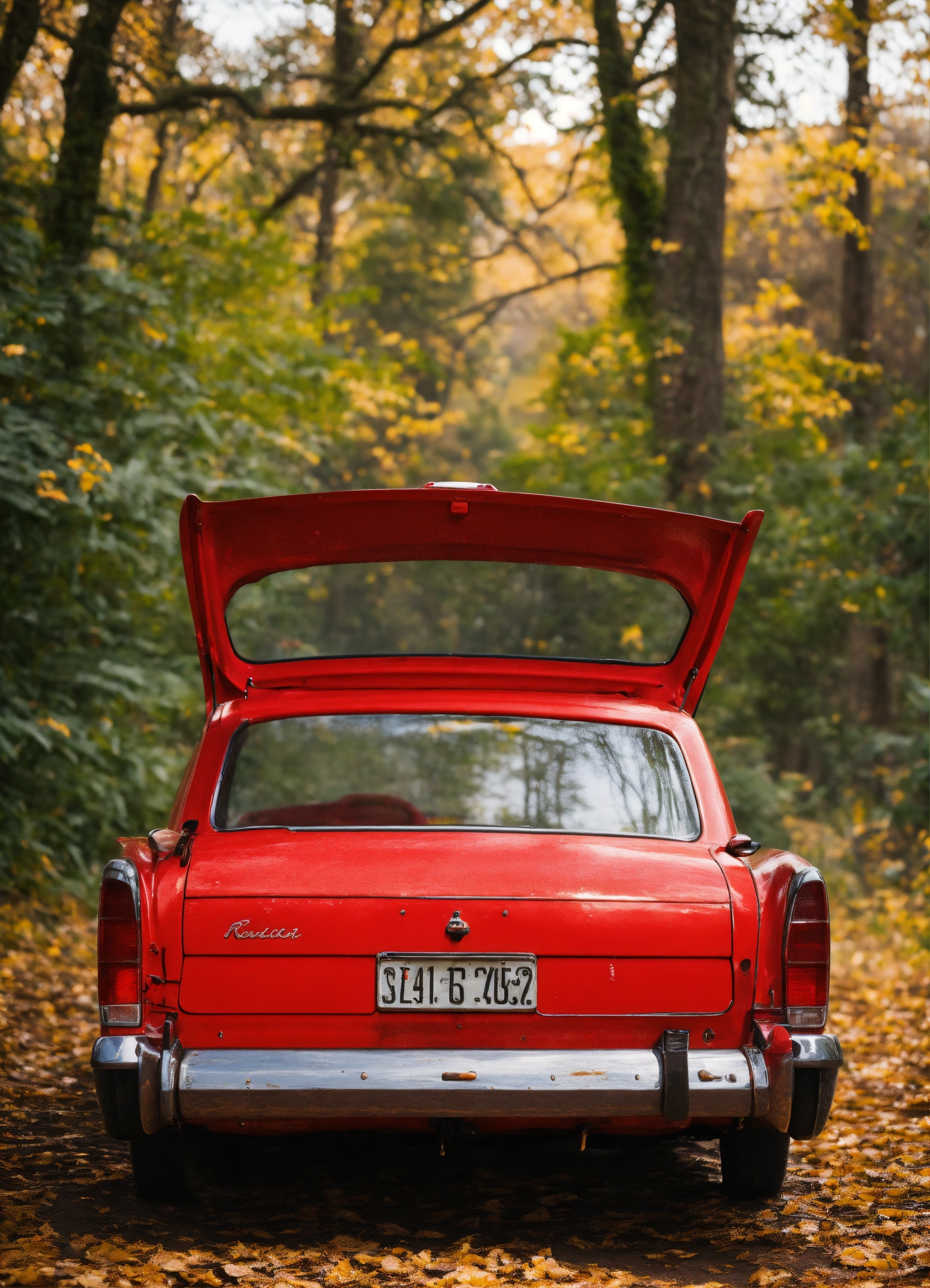 Lexica - A red car trunk piece