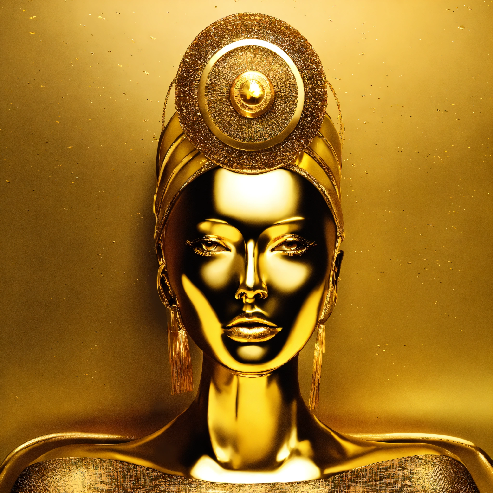 Lexica - Smooth Gold Full Body Woman, Gold Face, Gold Eyes, Full Body