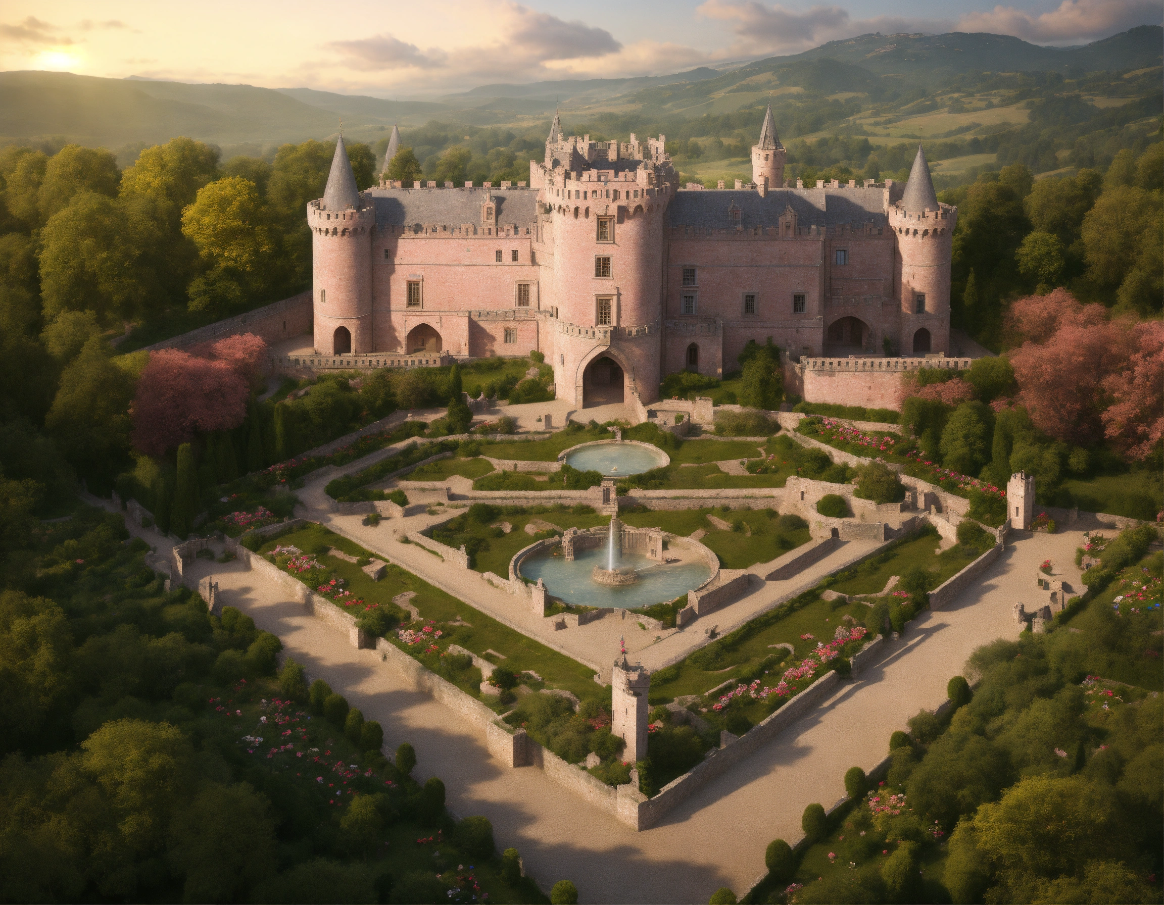Lexica - Ultra realistic, photorealistic, bird's eye view of a medieval ...