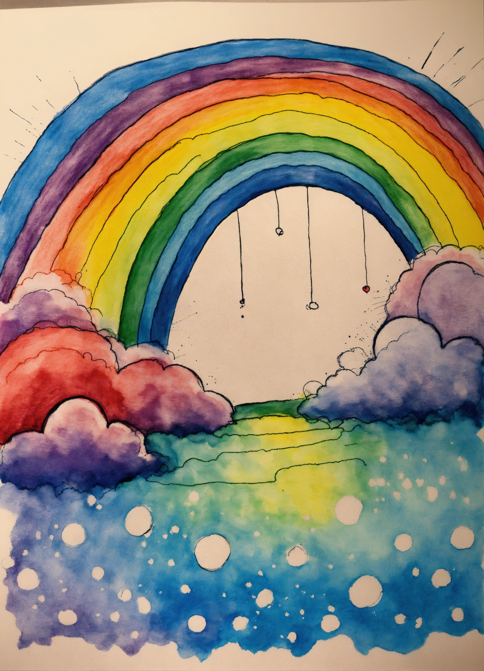 Lexica - Ink drawing image of a rainbow spreading a smile, love ...