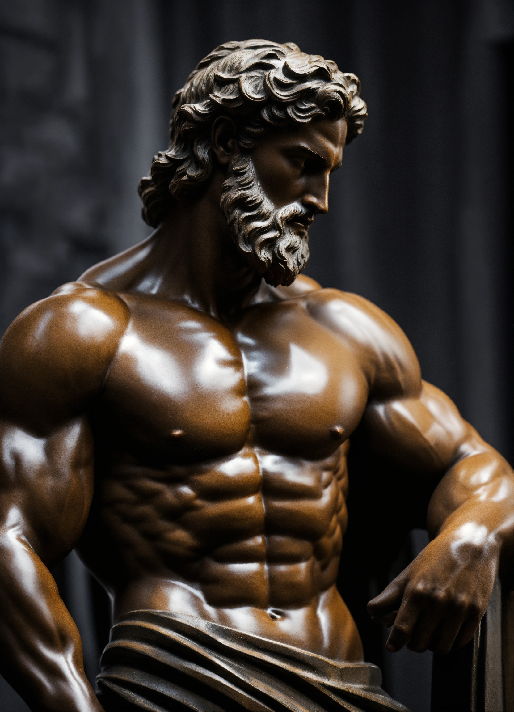 Lexica - Simple muscular greek god statue with middelparting hair with ...