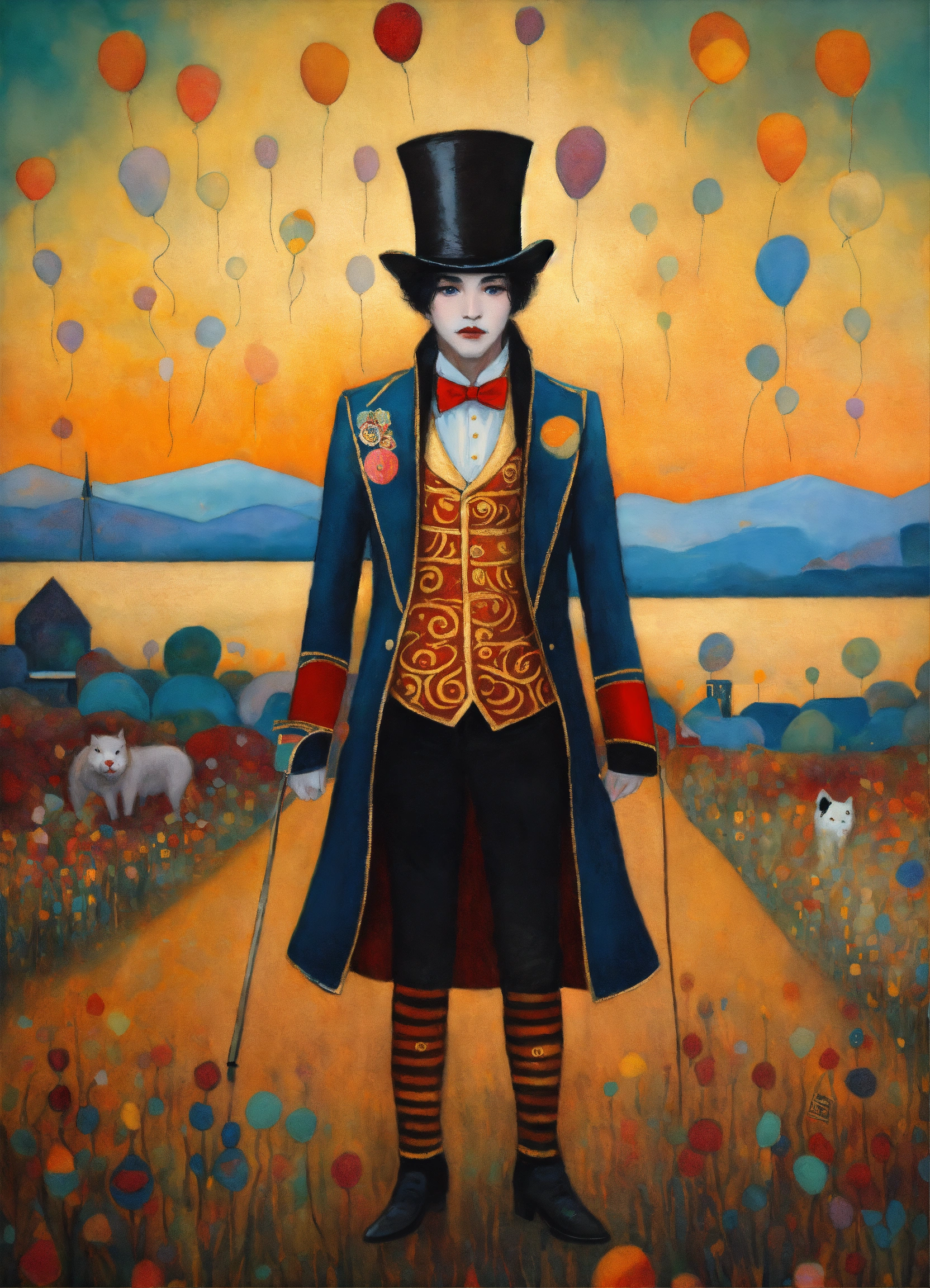 Lexica - Amazing Ringmaster wearing Ringmaster costume in the sunset in ...