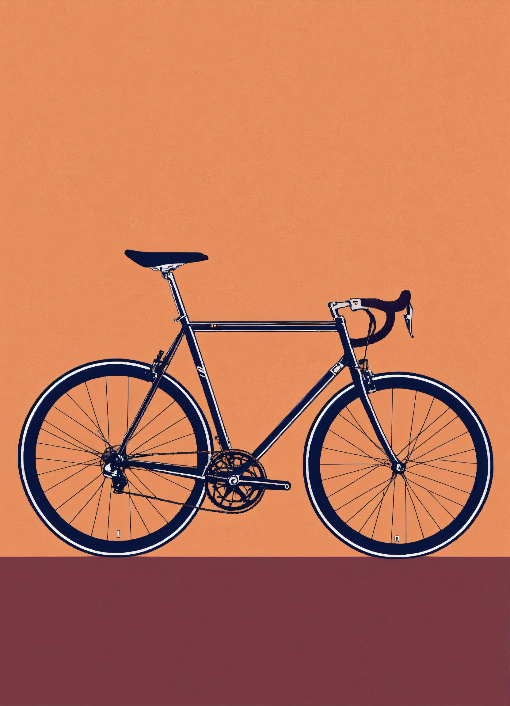 Lexica - A minimalistic illustration of a vintage road bike, capturing ...