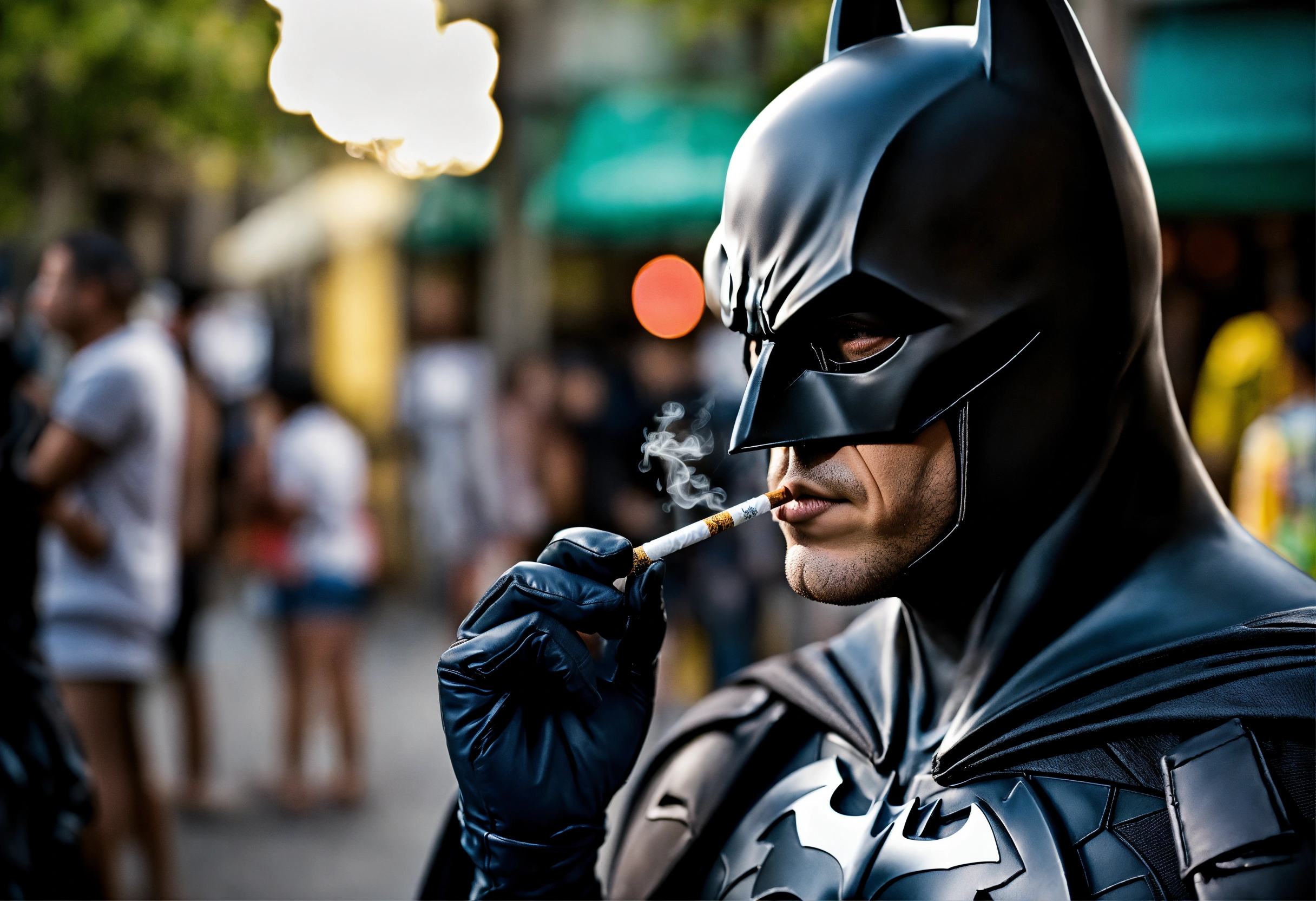 Lexica - Batman smoking cigarette ron manila street