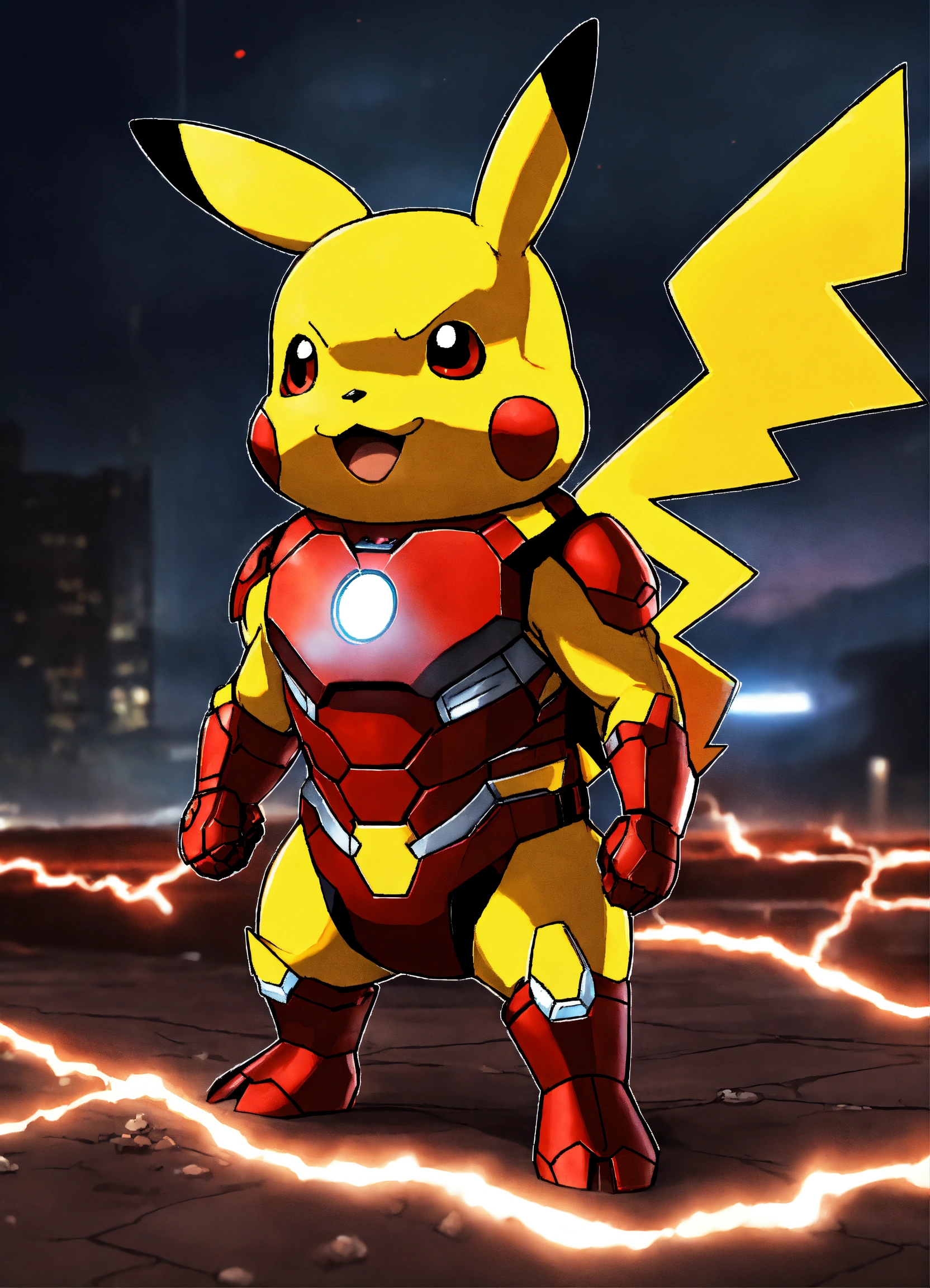 Lexica - PIKACHU LIKE IRONMAN WITH LIGHTENING