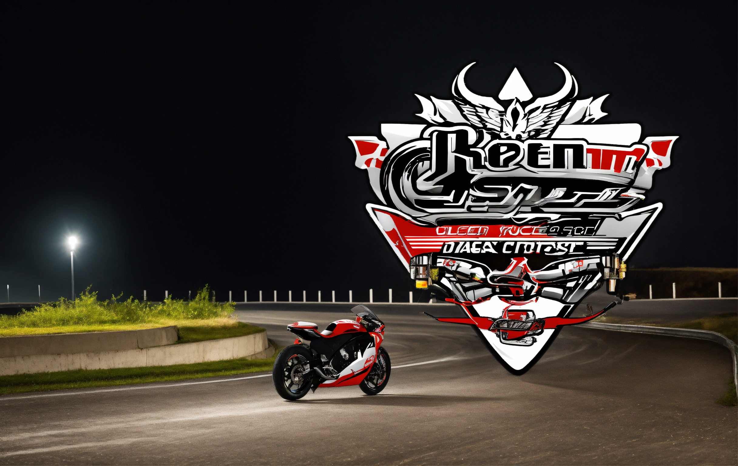 Lexica - Red and white vector clean modern bike drag race bike badge ...