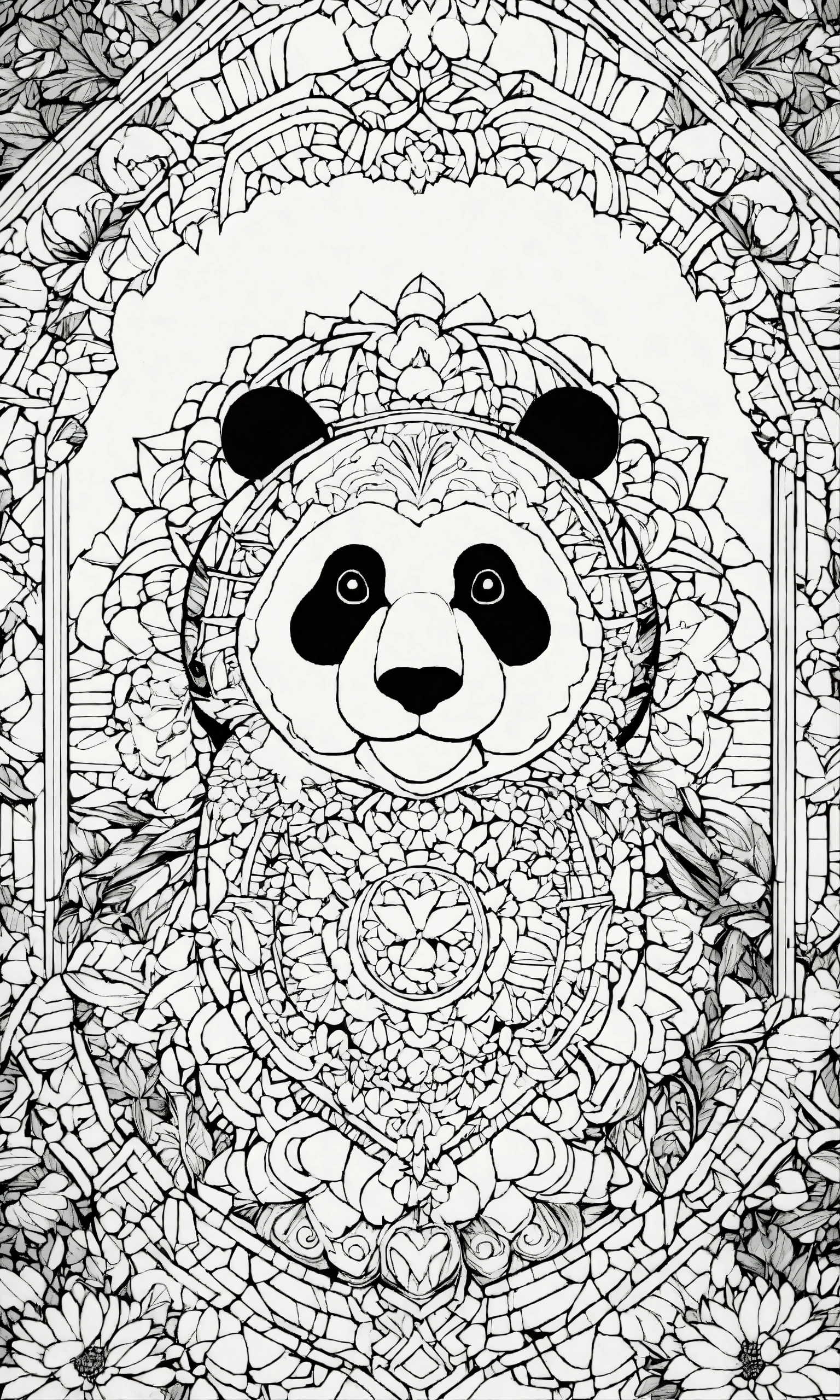 Lexica - Simplecoloring page panda mandala art