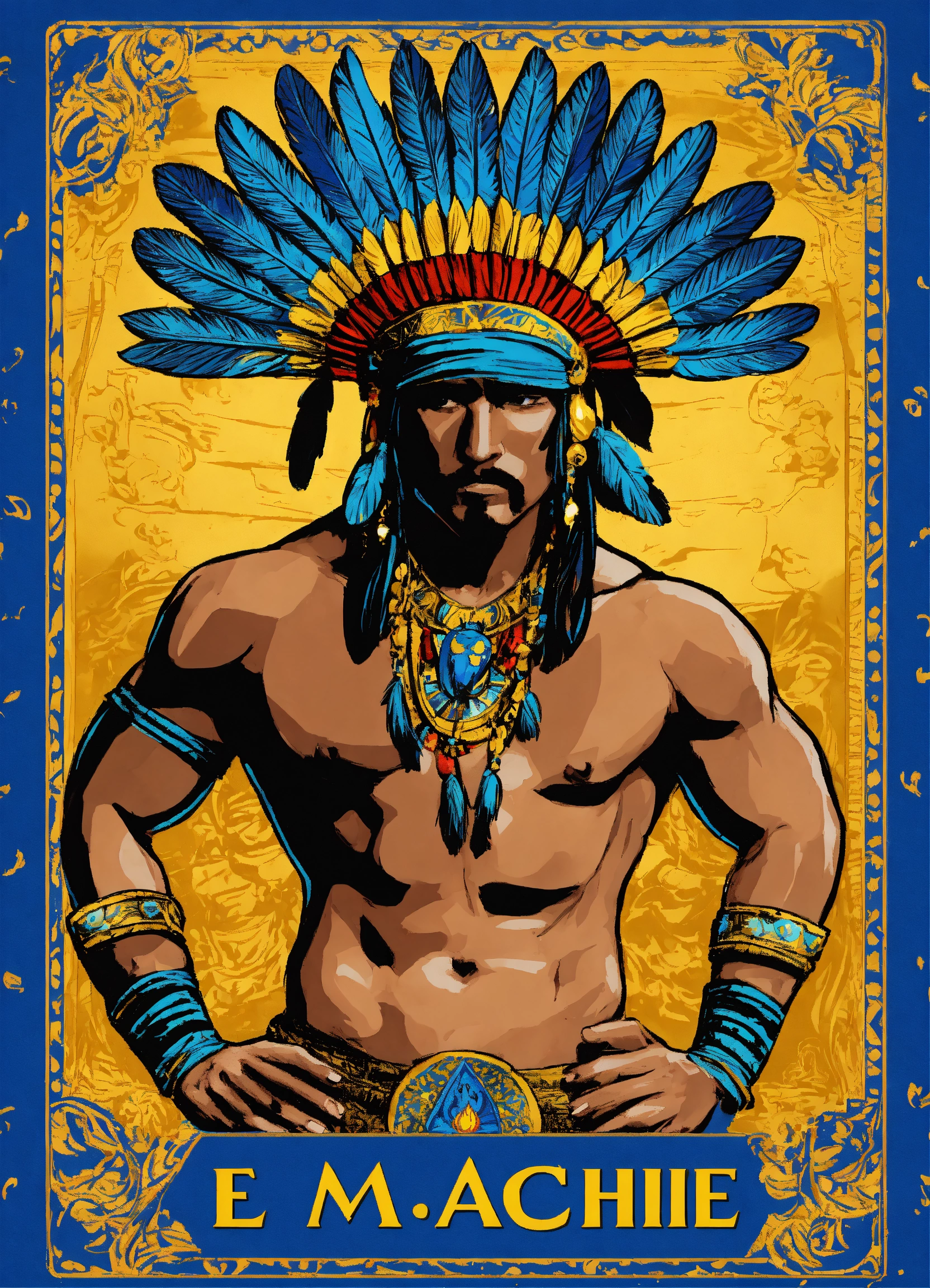 Lexica - Indian with headdress and loincloth based on the card "el ...