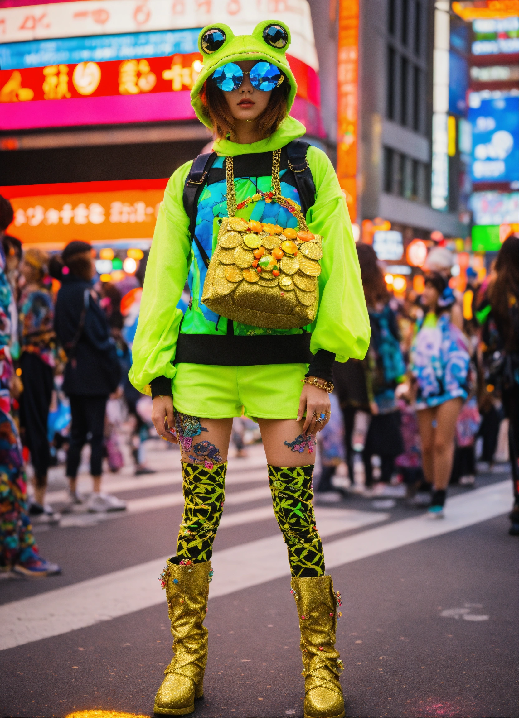 Lexica - Fashion Shoot at Shibuya Crossing of Colorado Festival Raver ...