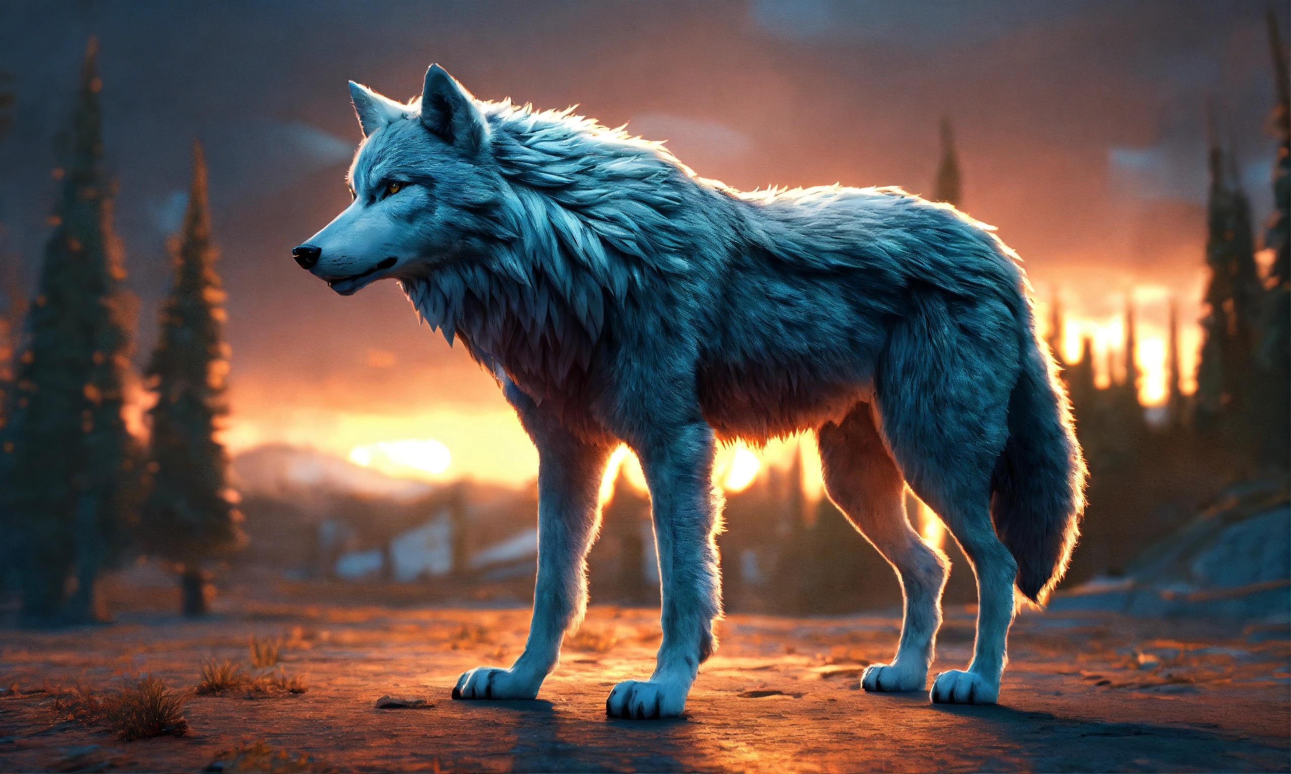 Lexica - 3d animation style wolf standing on 2 legs