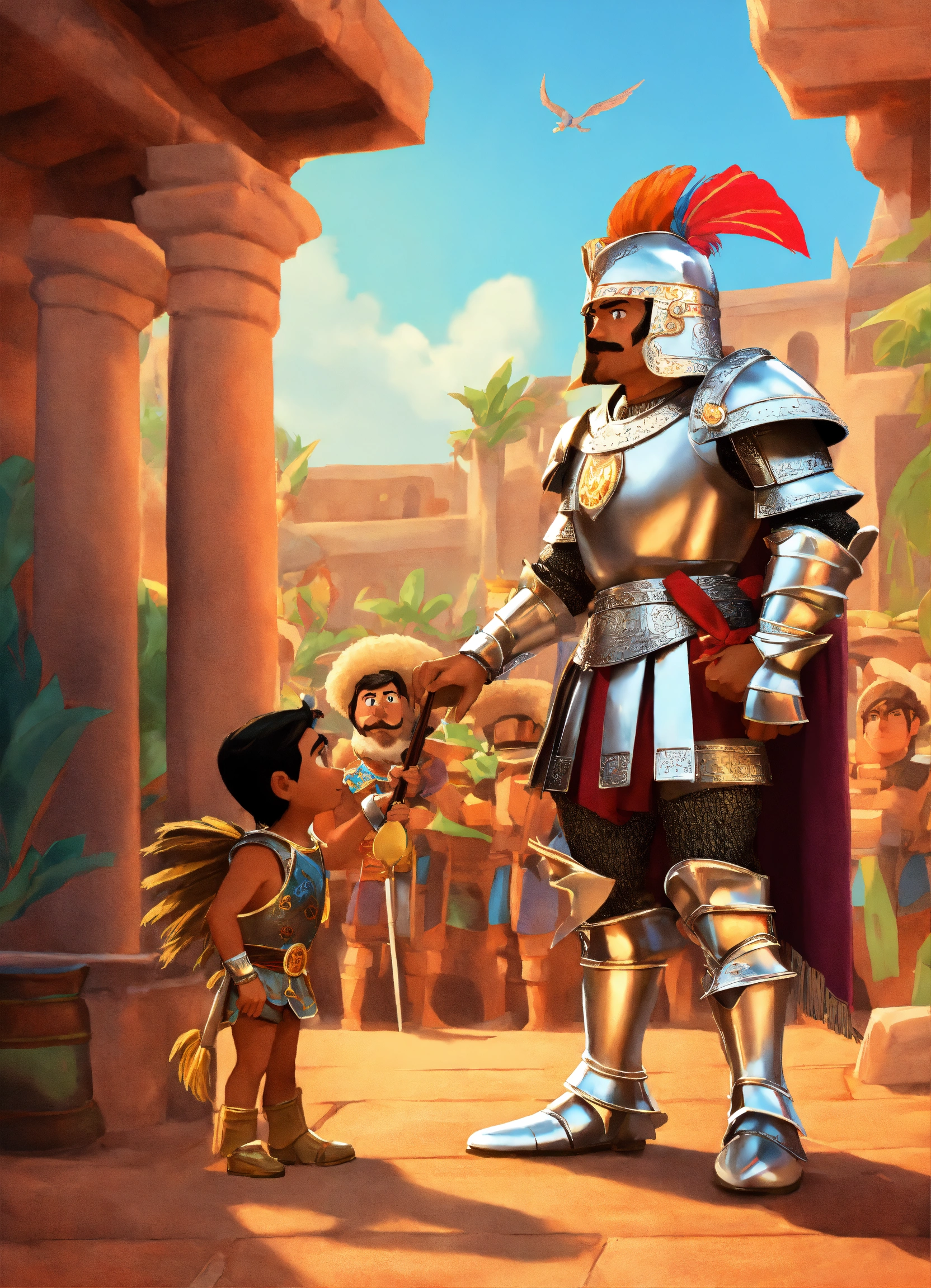 Lexica - Pixar animation of a Sanish conquistador in silver armor ...