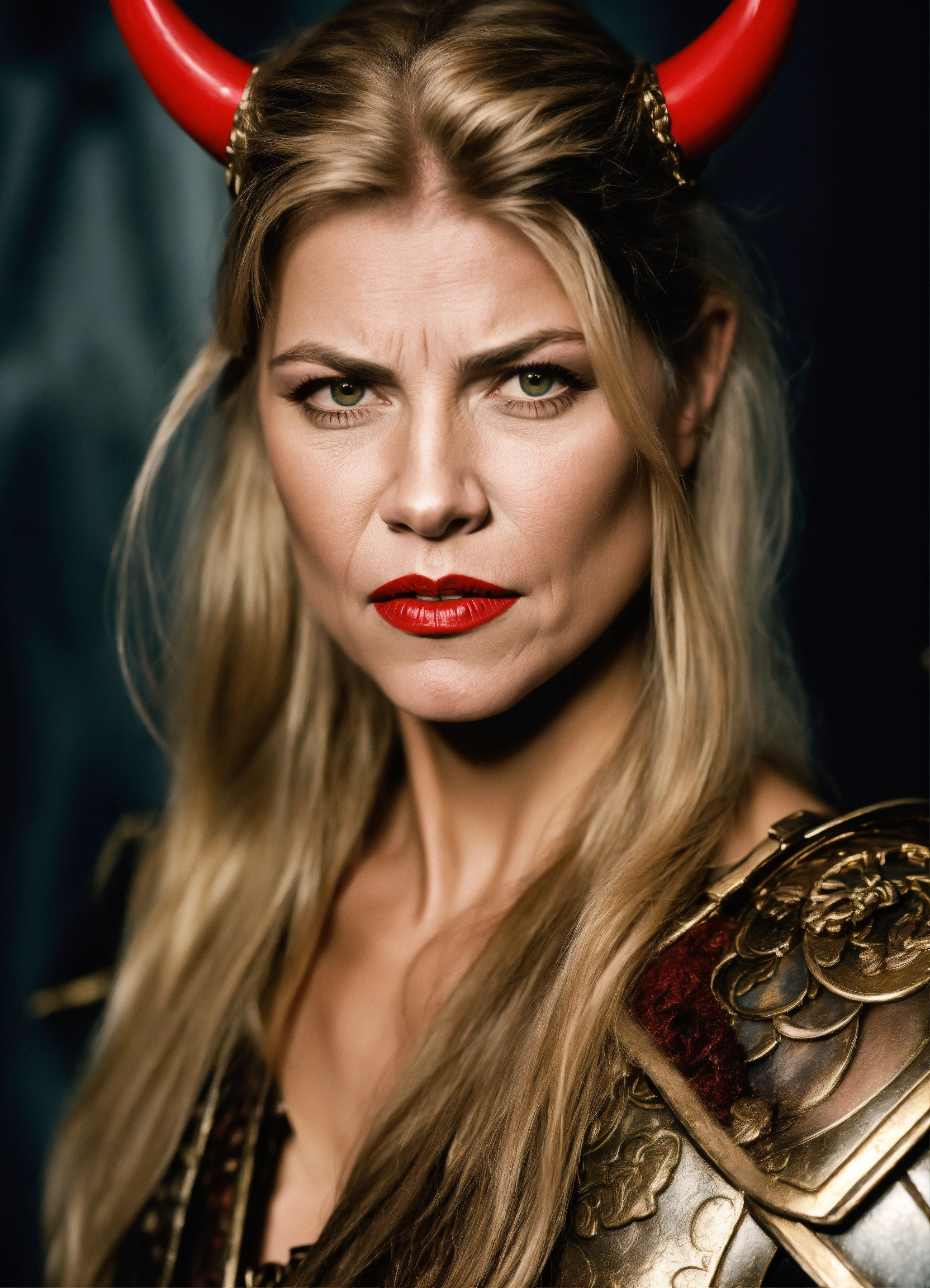 Lexica - Photo quality portrait of Linda Hamilton as Norse Valkyrie ...
