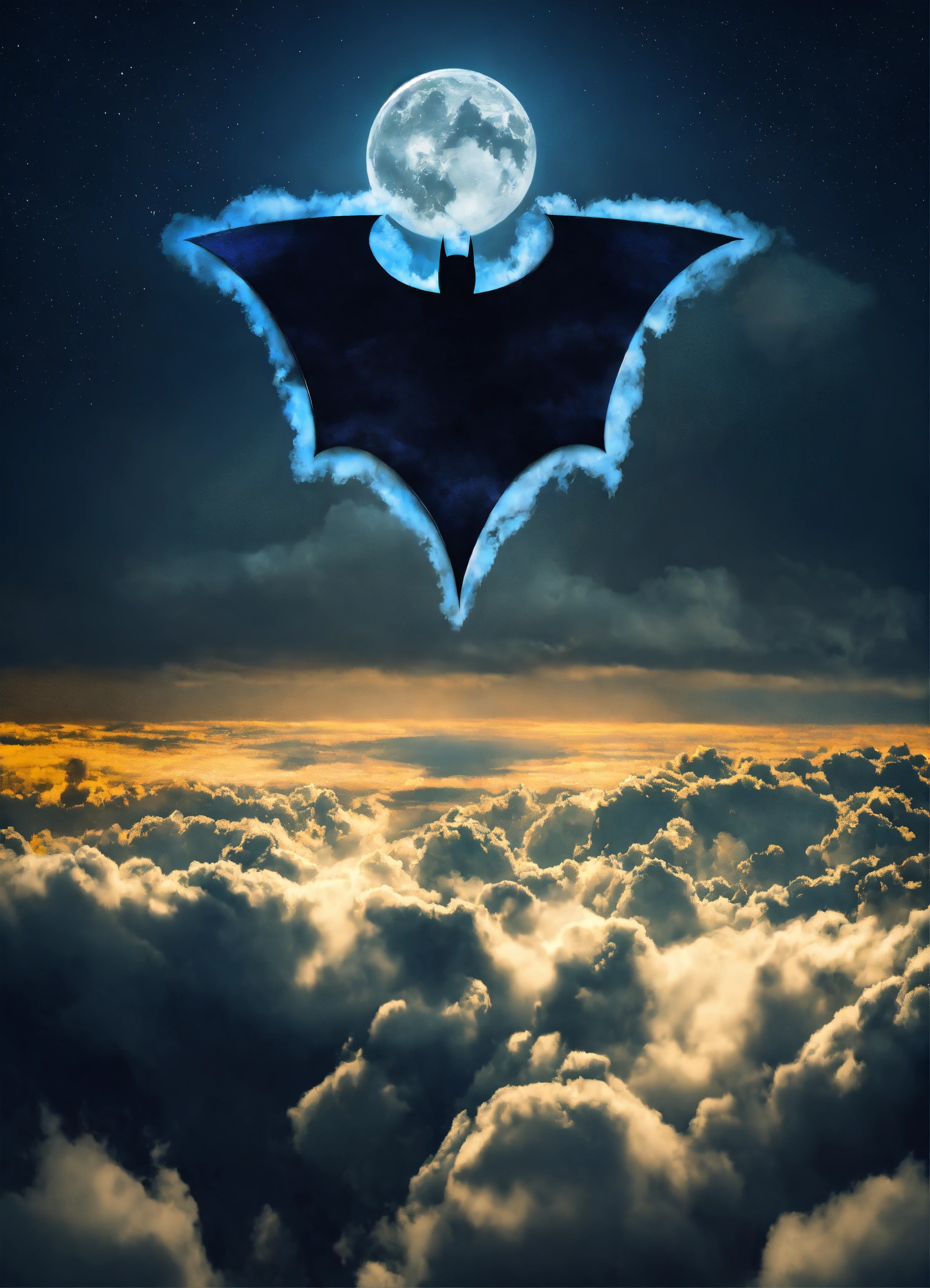Lexica - Batman sign in the clouds at night