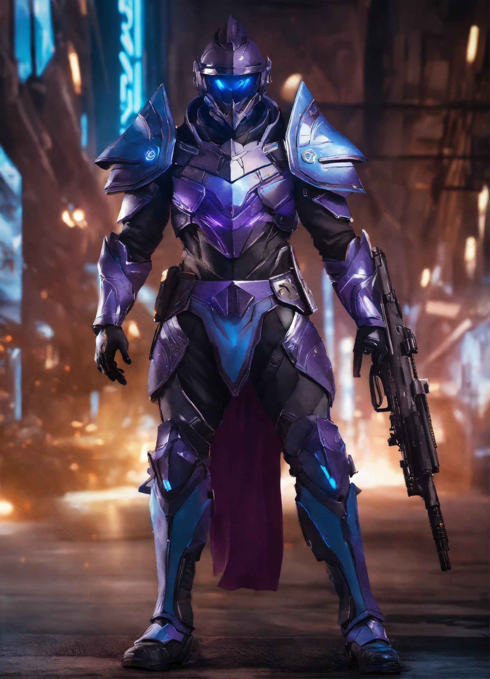 Lexica - Full body of a high elf sci fi soldier wearing heavy sci fi ...