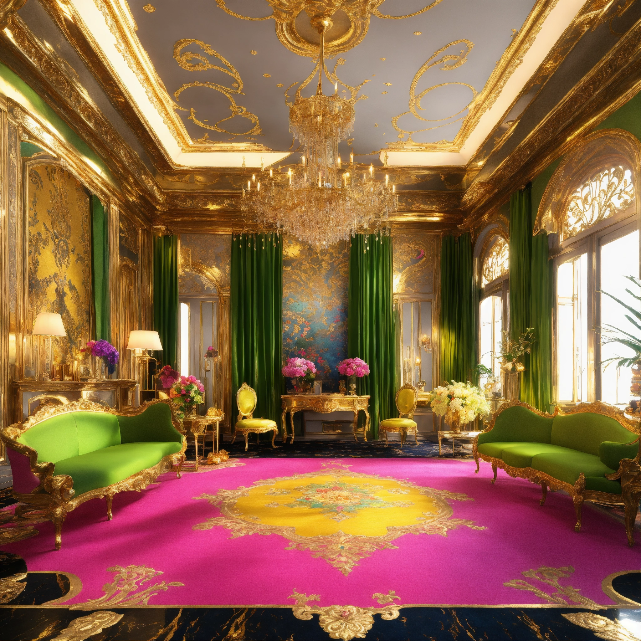 Lexica - Futuristic beautiful French mansion interior glamorous ...