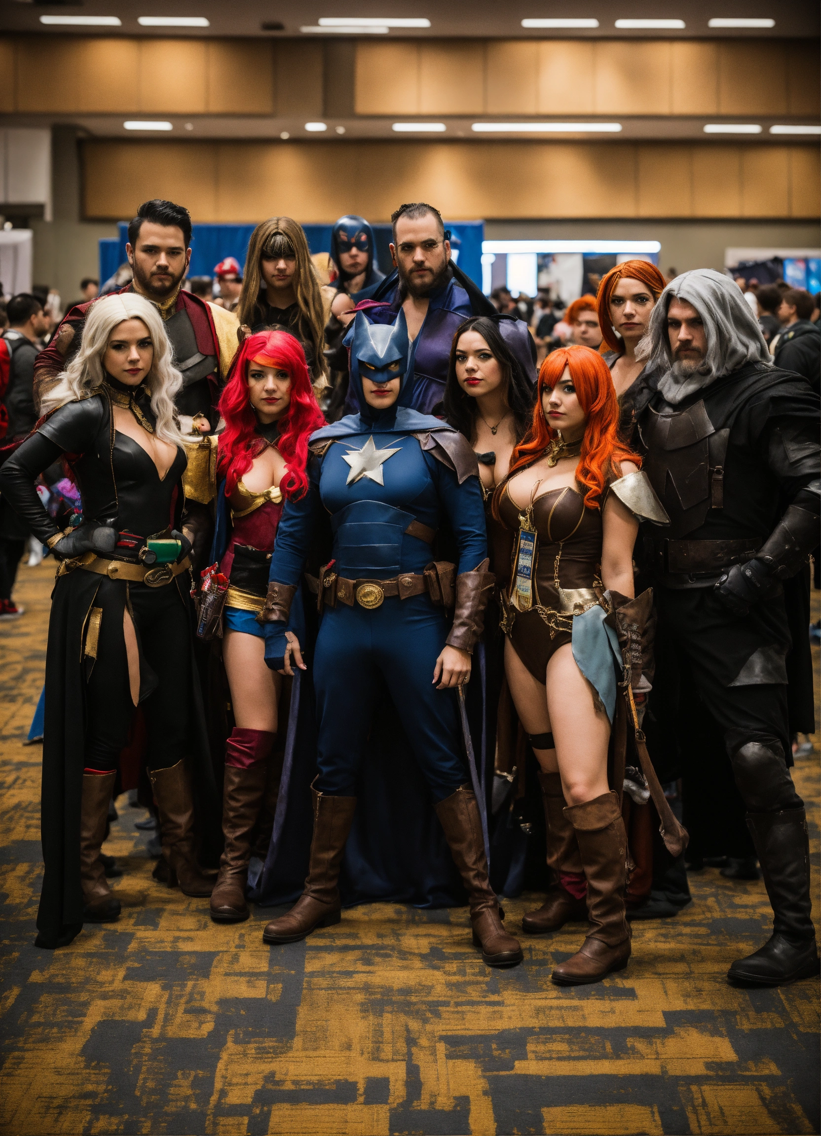 Lexica - Comic con group photo, lots of different cosplay, shot on Sony ...