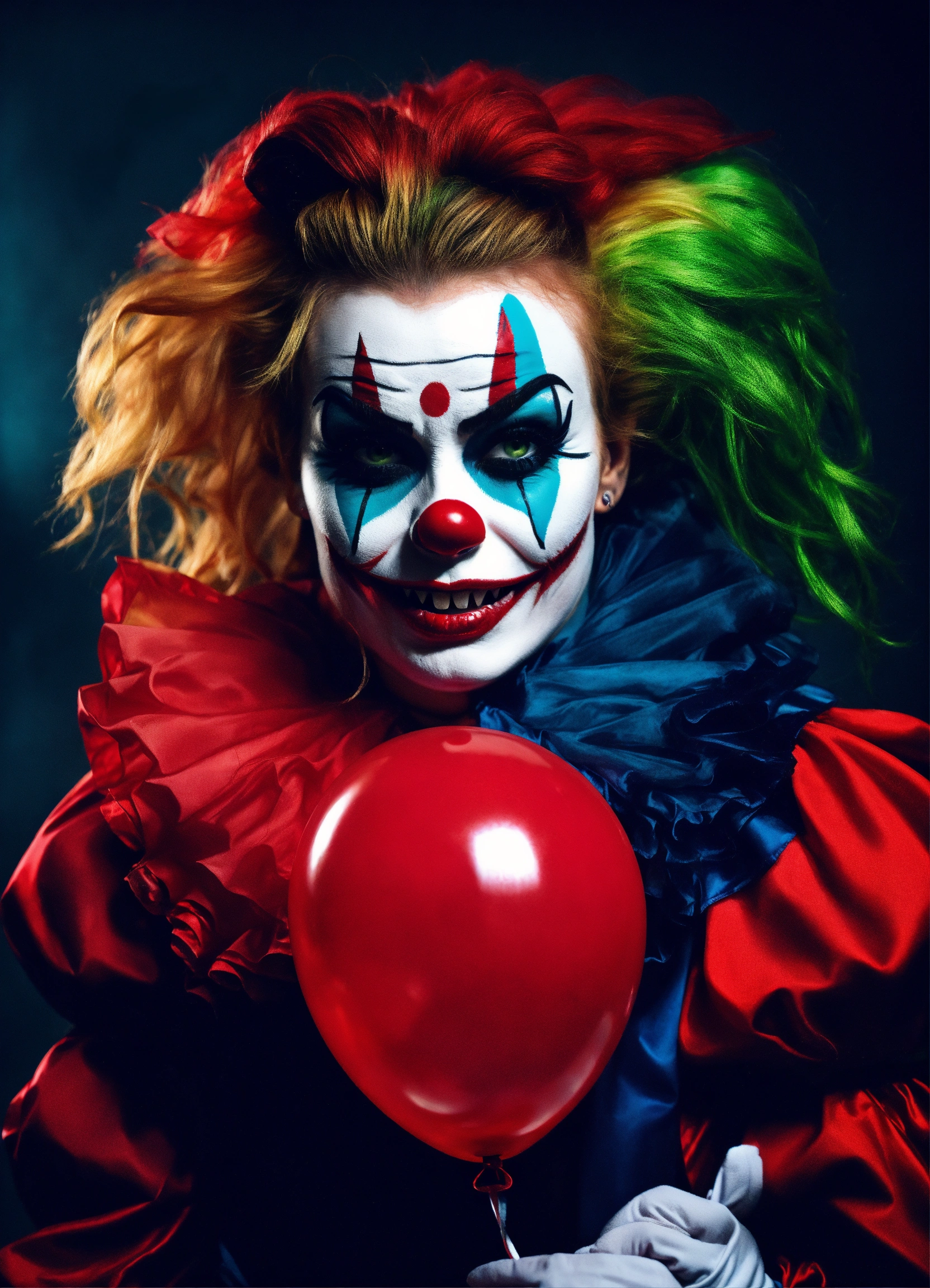 Lexica - Carmen electra as scary clown, cold colors, high contrast ...