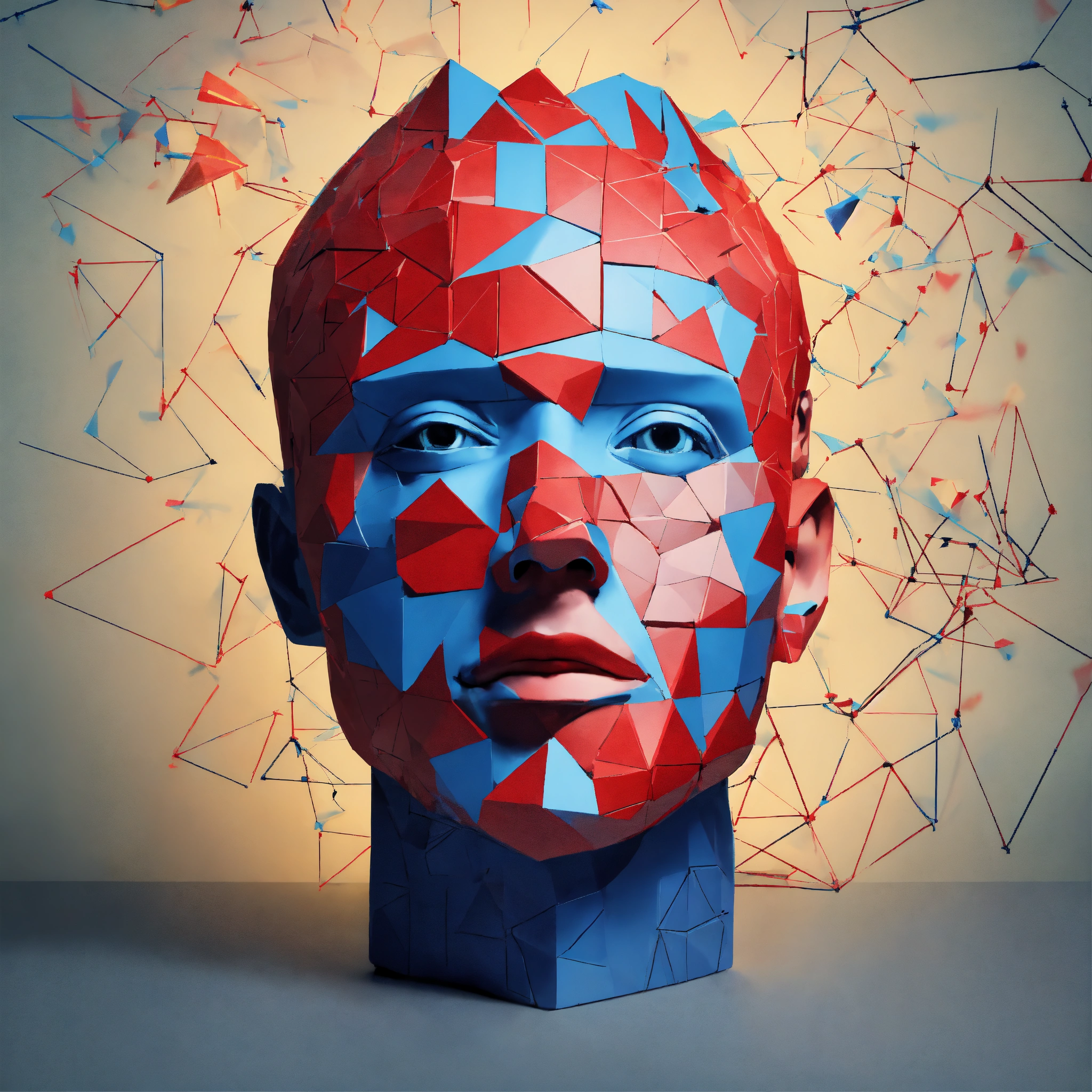 Lexica Illustration Of A Giant Model Of A Human Head Filled With A