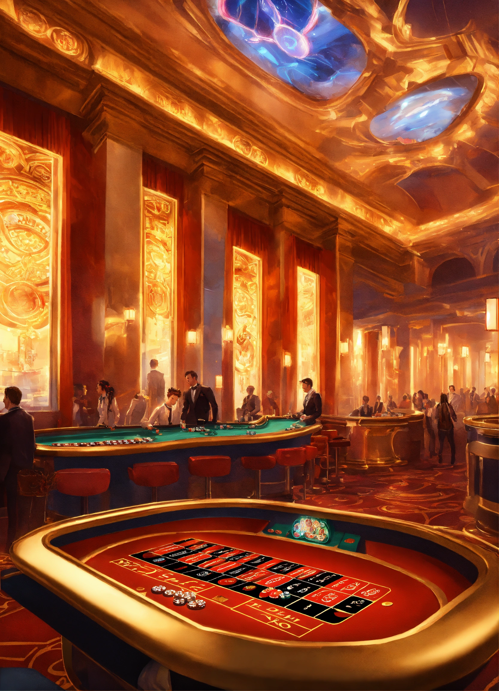 Lexica - Ultra realistic illustration of a casino view where Olympian ...