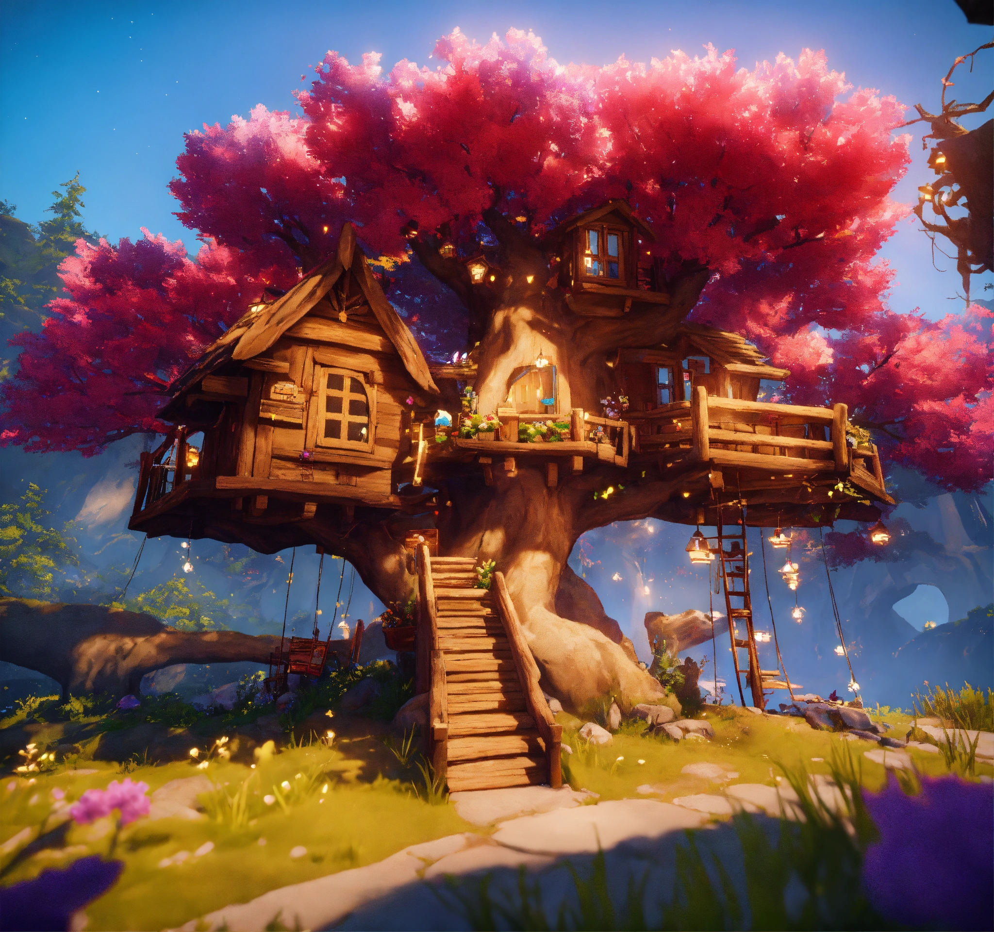 Lexica - MMO game with online players. treehouse. Ori. game. magical ...