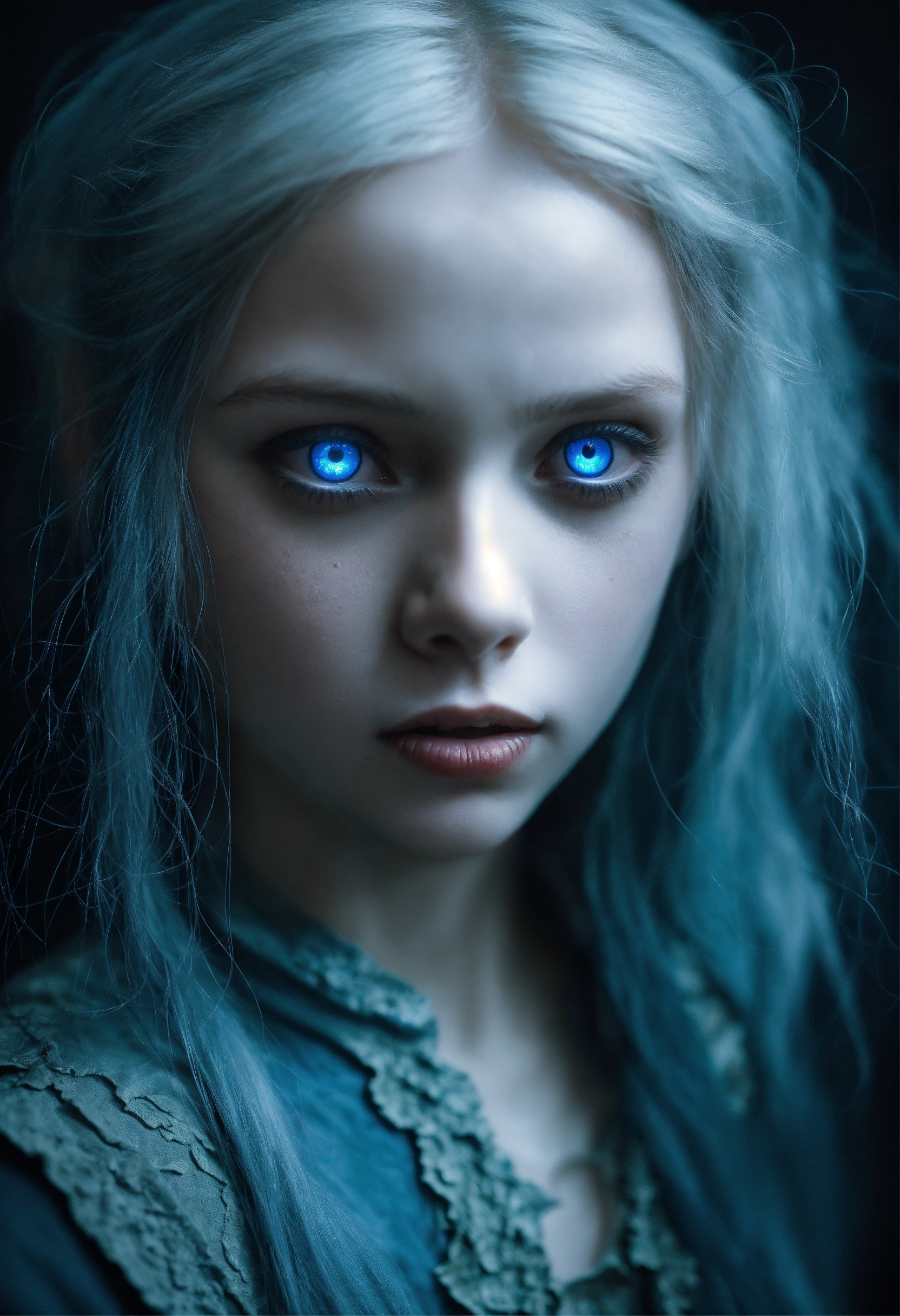 Lexica - Body portrait, twelve year old child goth girl necromancer ...