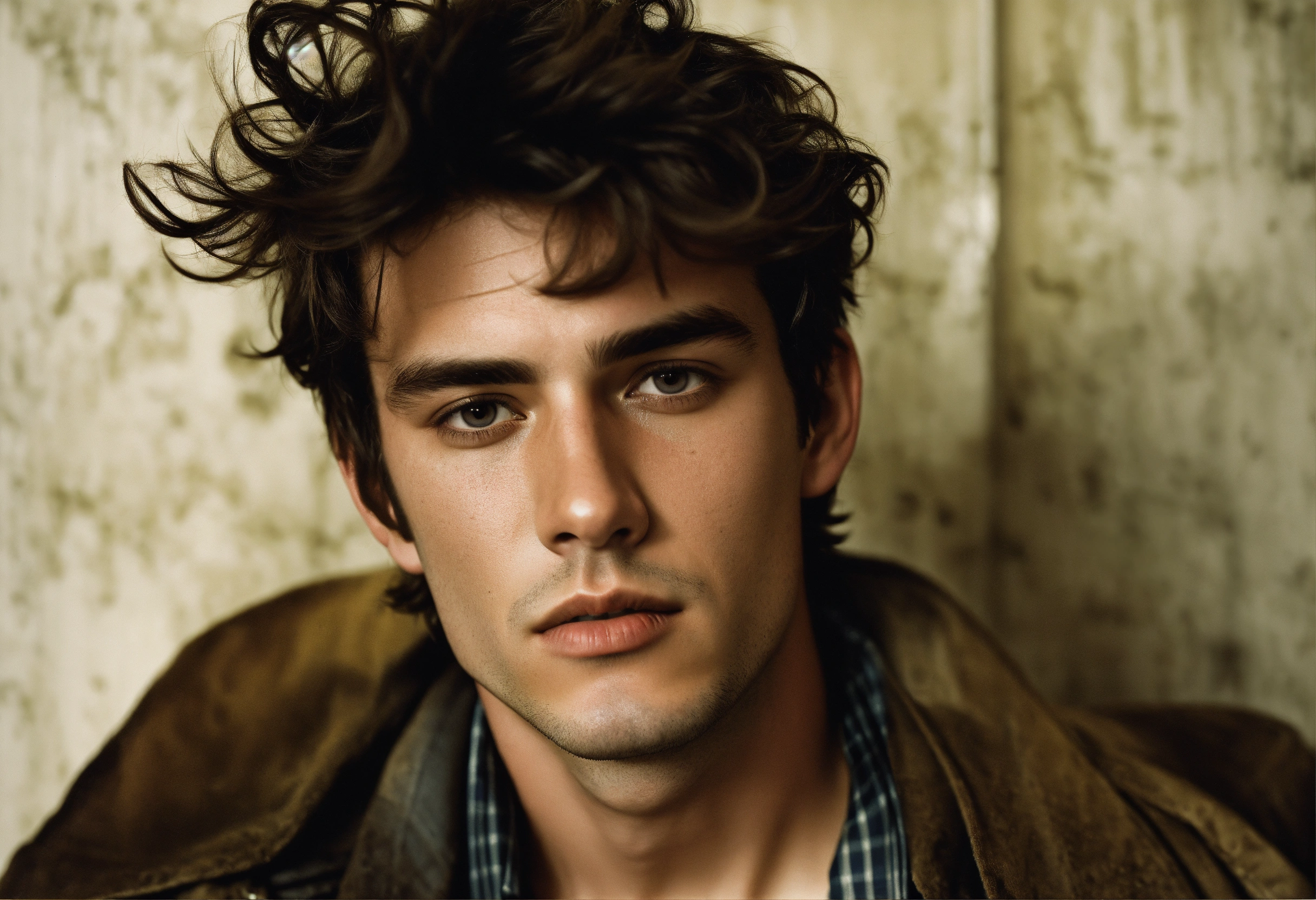 Lexica - Editorial portrait of young man, scruffy, Scottish, dark brown ...