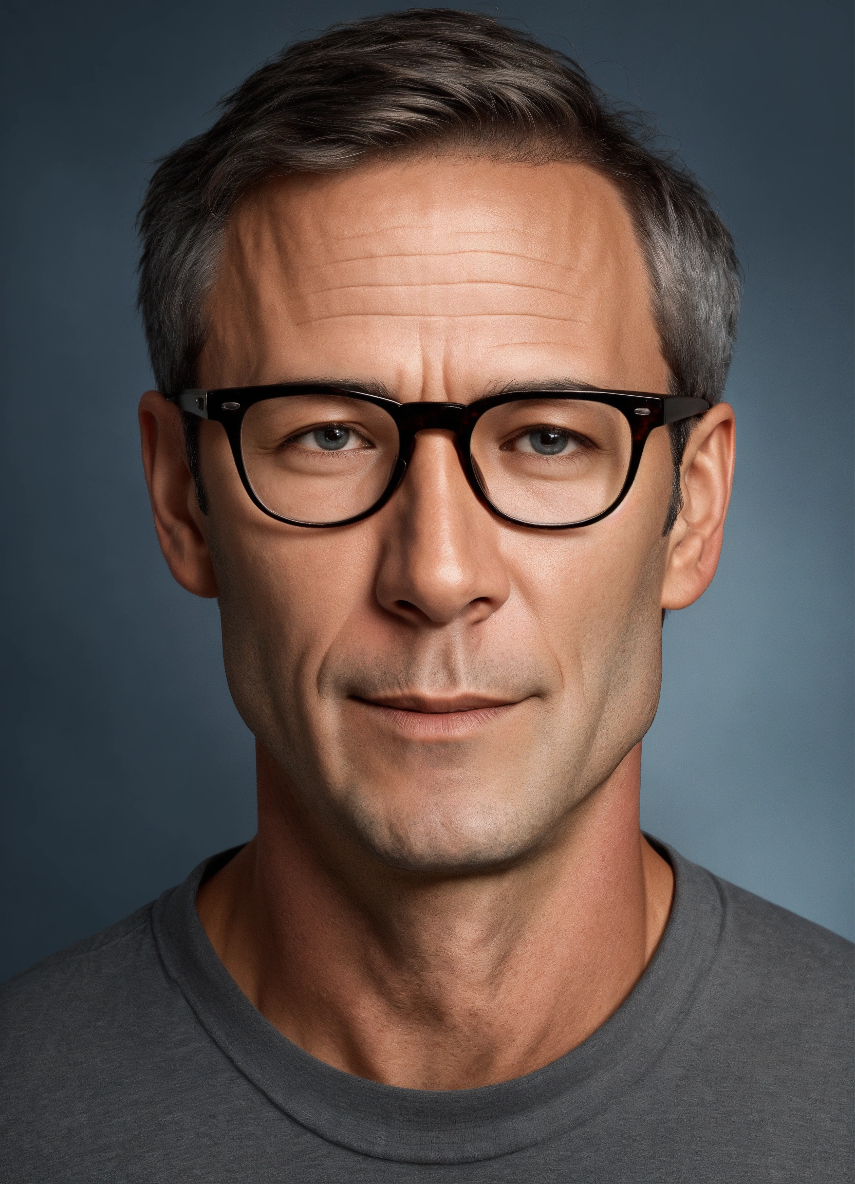 Lexica - A man in his 40s, with a long, thin face, wrinkles on his face ...