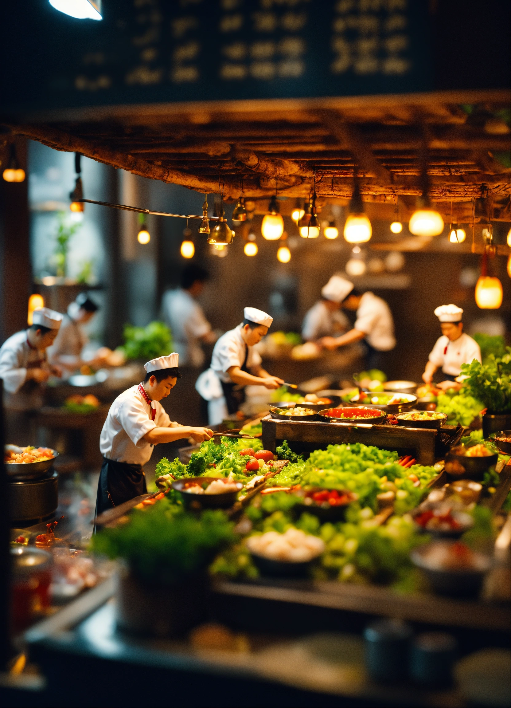 Lexica - Miniature harvest scene, tilt-shift photo of "Sichuan hotpot ...