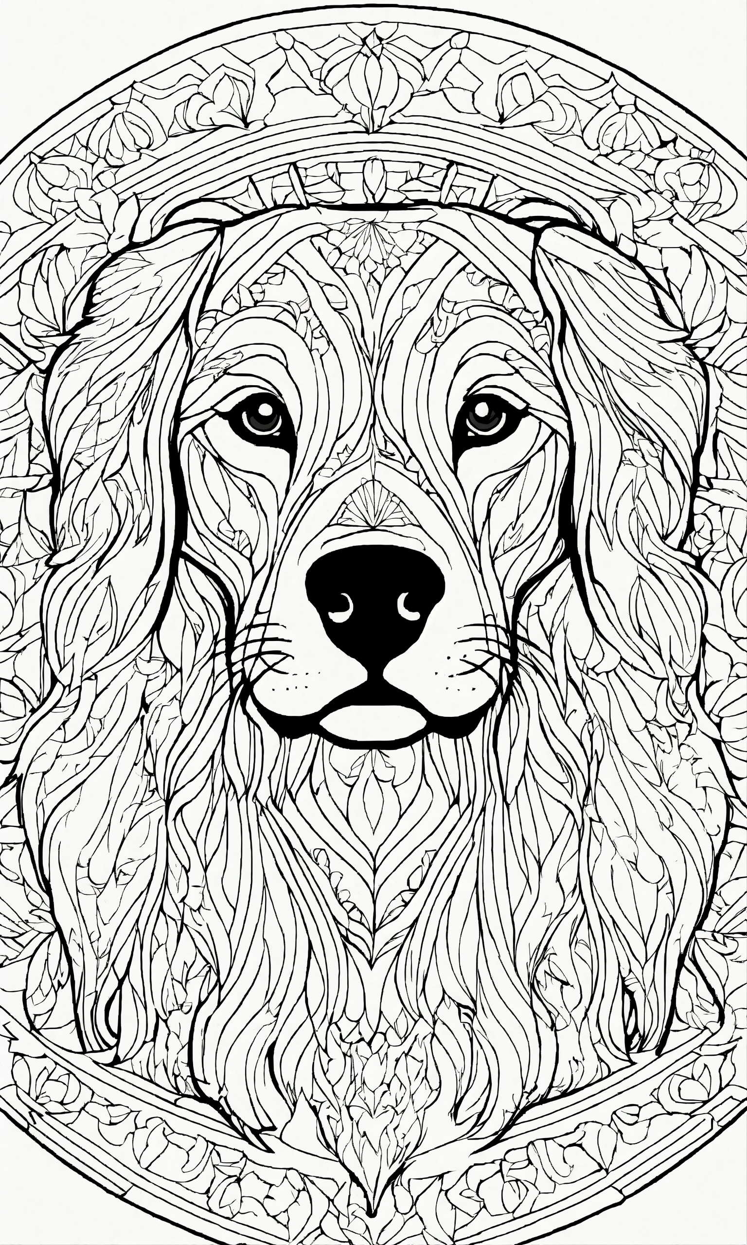 Lexica - Coloring page for adults, bold lines, dark lines, mandala ...
