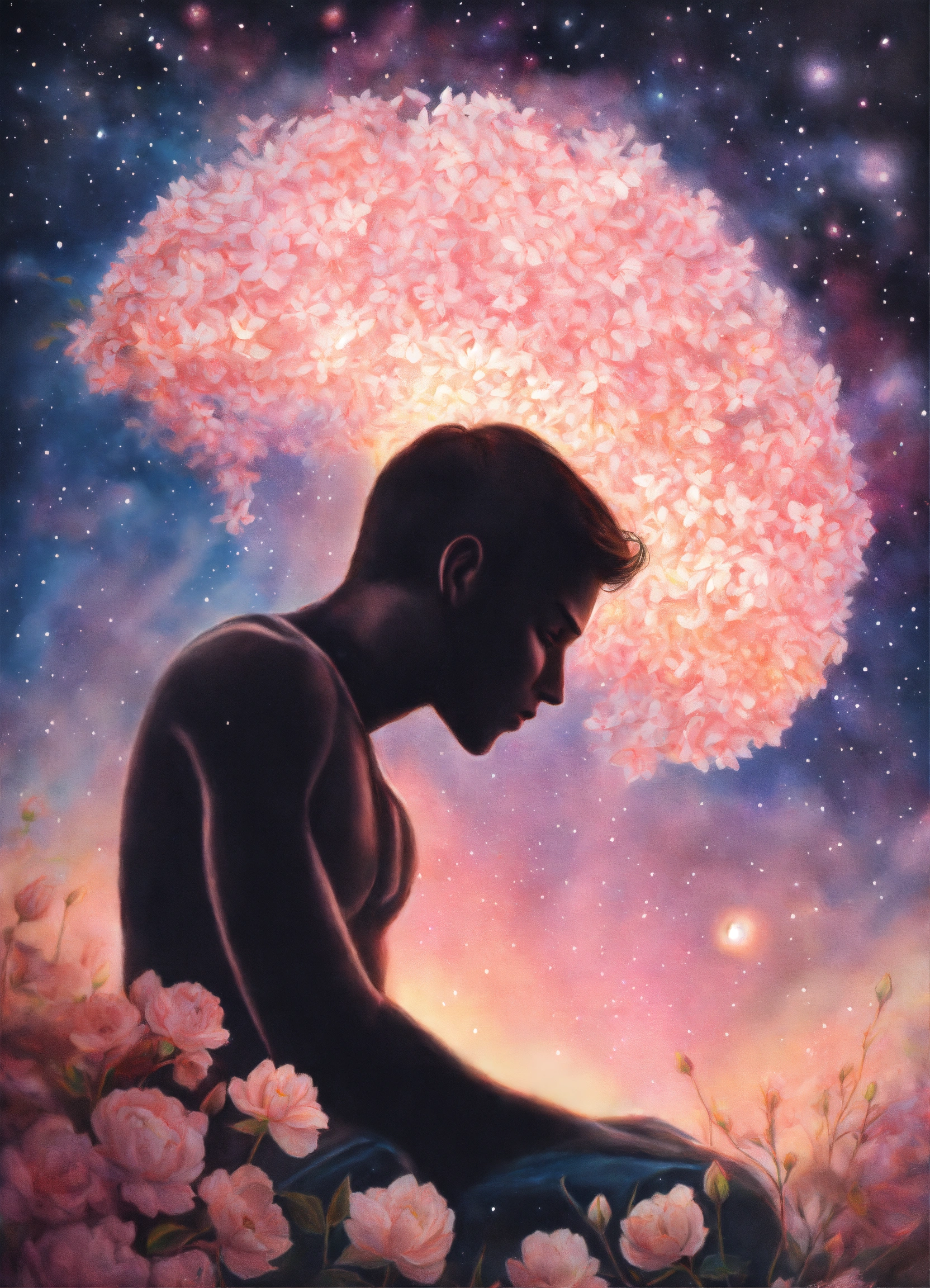 Lexica - Realistic colored pencil drawing of just the human silhouette ...