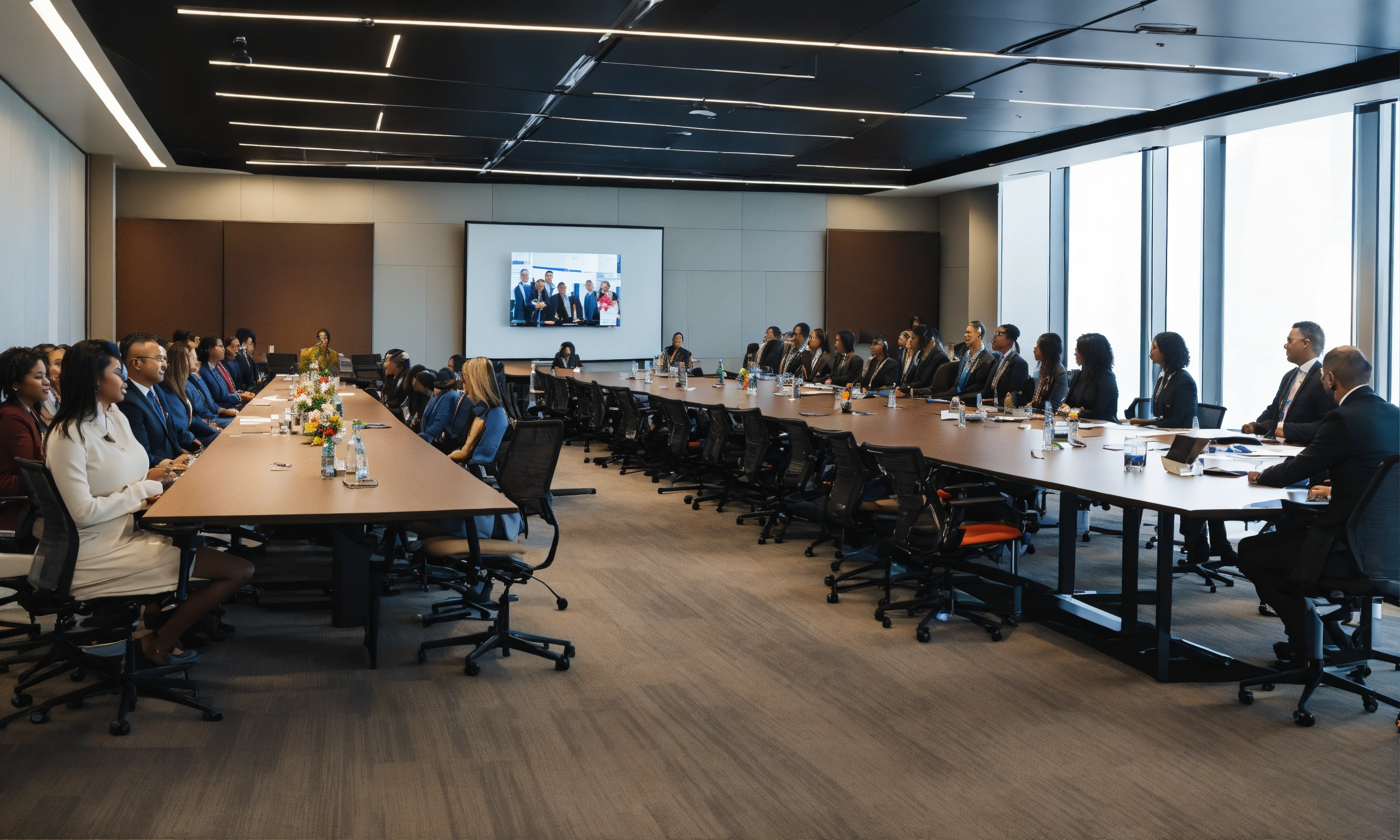 Lexica - A full conference room filled with multicultural well dress ...