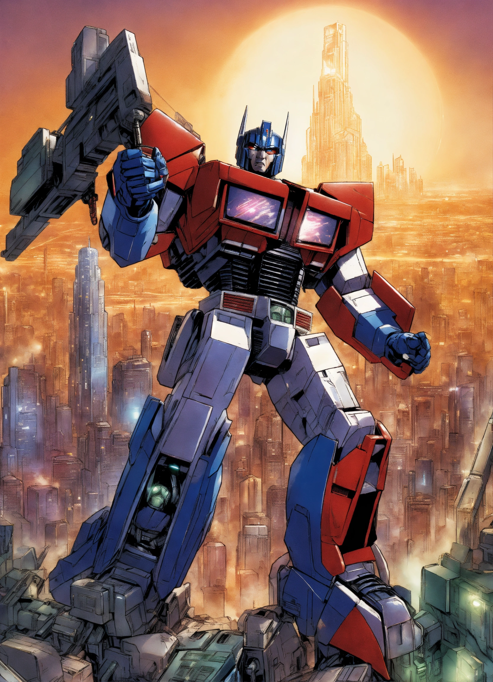 Lexica - Optimus Prime, in his classic G1 look, holding the matrix of ...