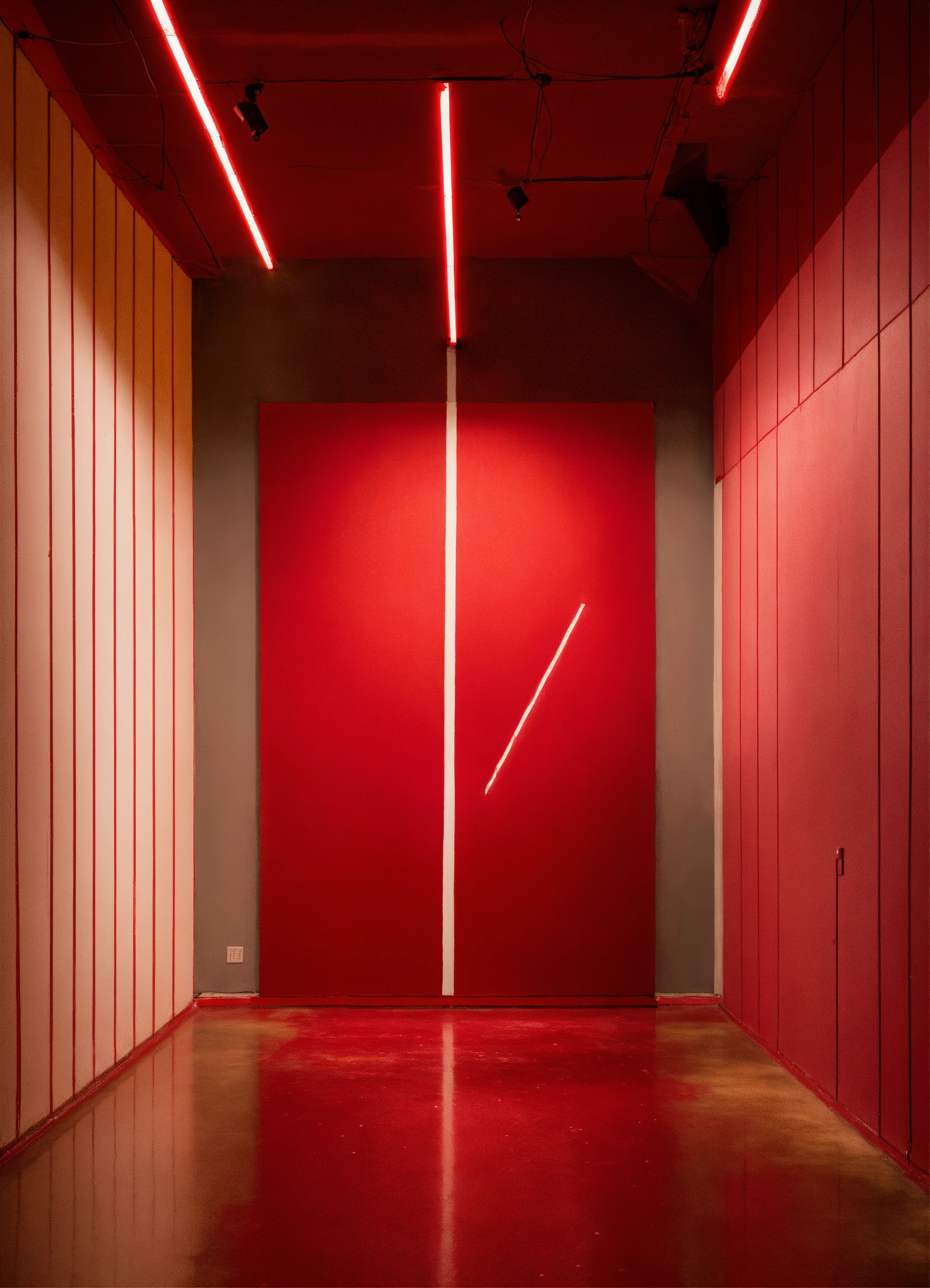 Lexica - A mural painting left 2/3 vibrant crimson ending with a left ...