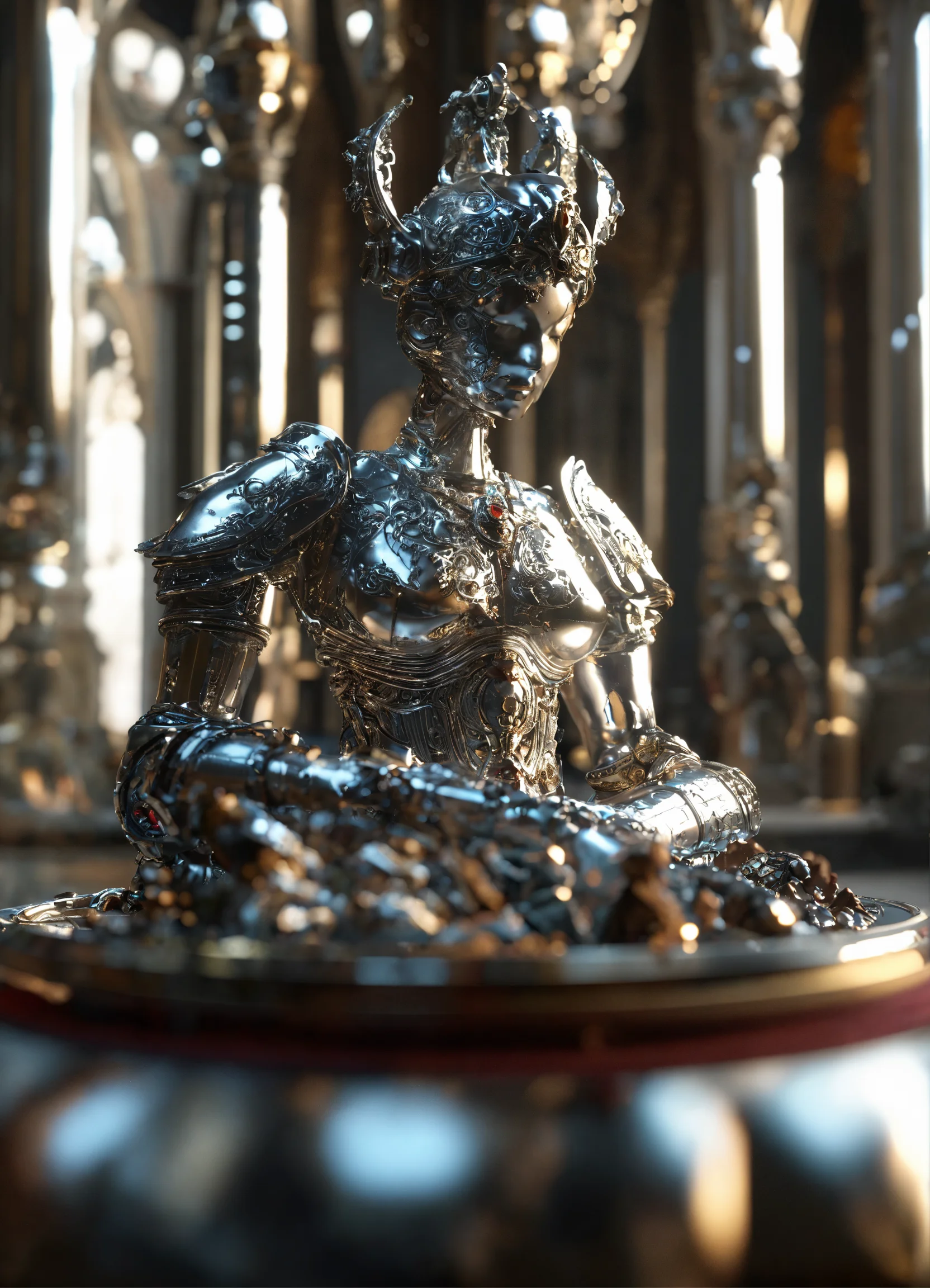 Lexica - Automated divinity, silver, magnificent, 8K resolution, Blender