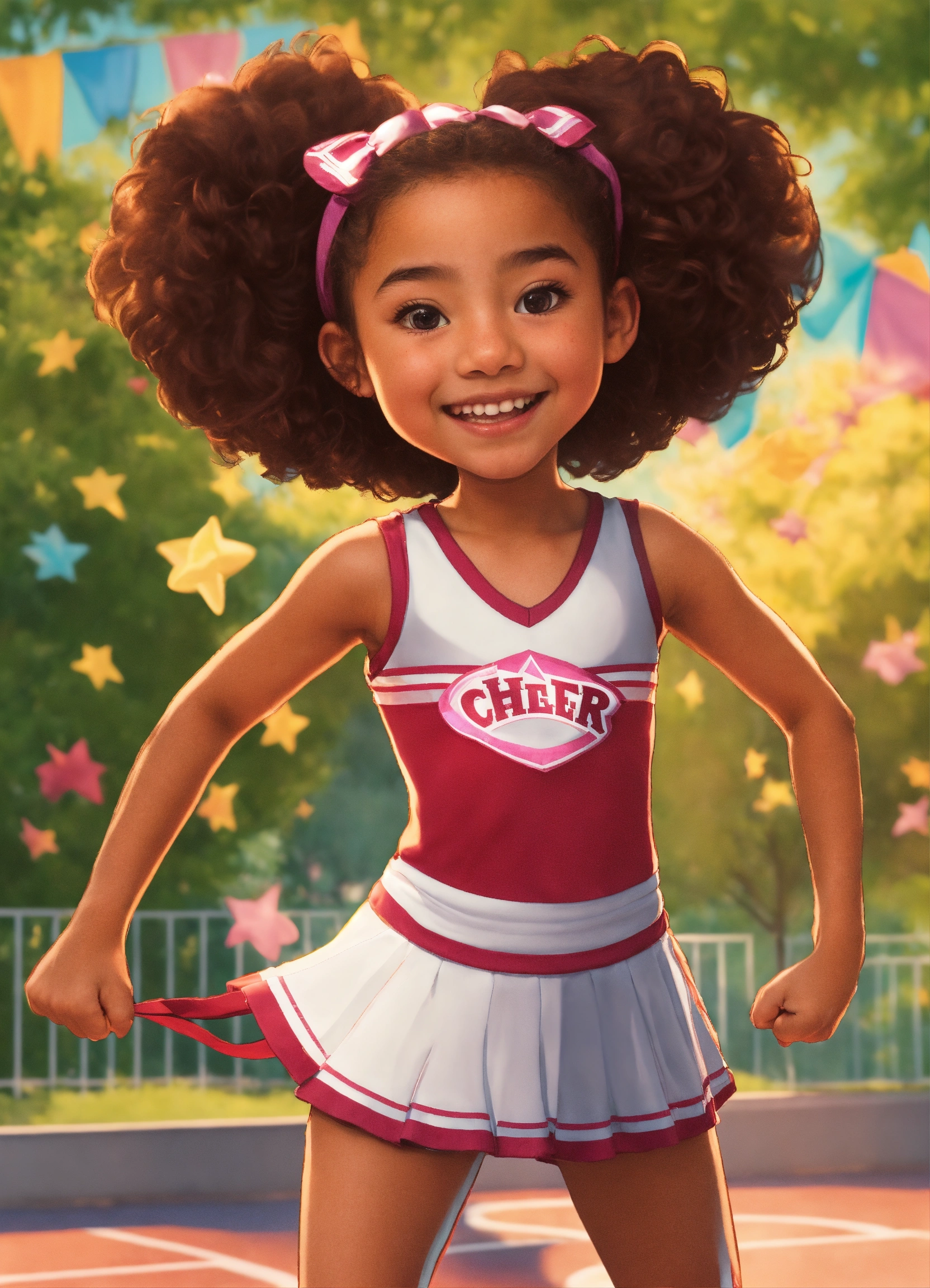 Lexica - Lily, a determined biracial seven-year-old, practices her ...