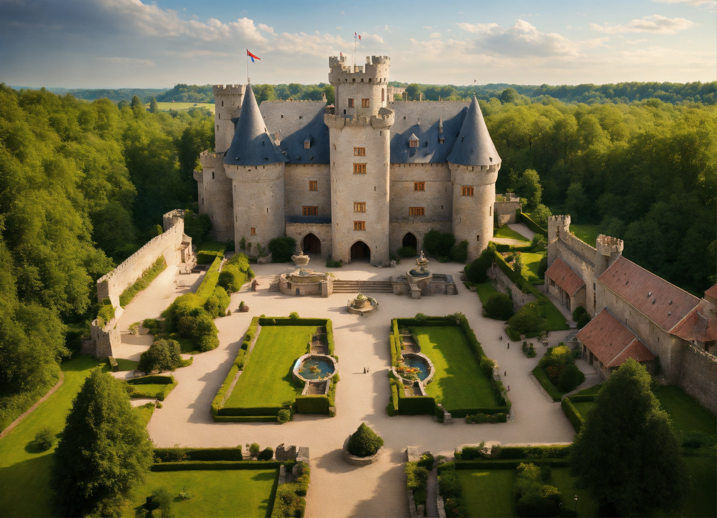 Lexica - Ultra realistic, photorealistic, bird's eye view of a small ...