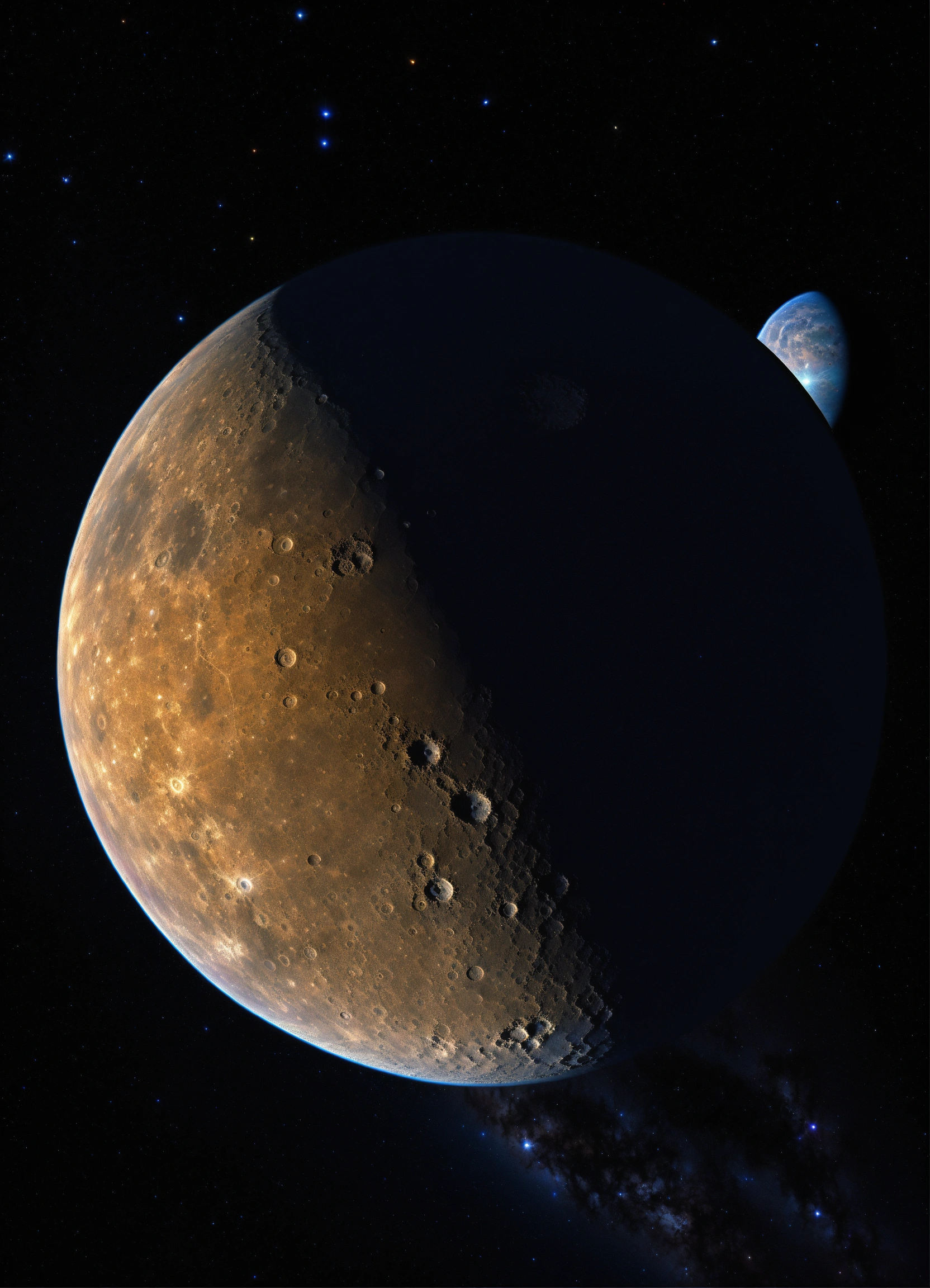 Lexica - Planet mercury with mariner 10 in orbit