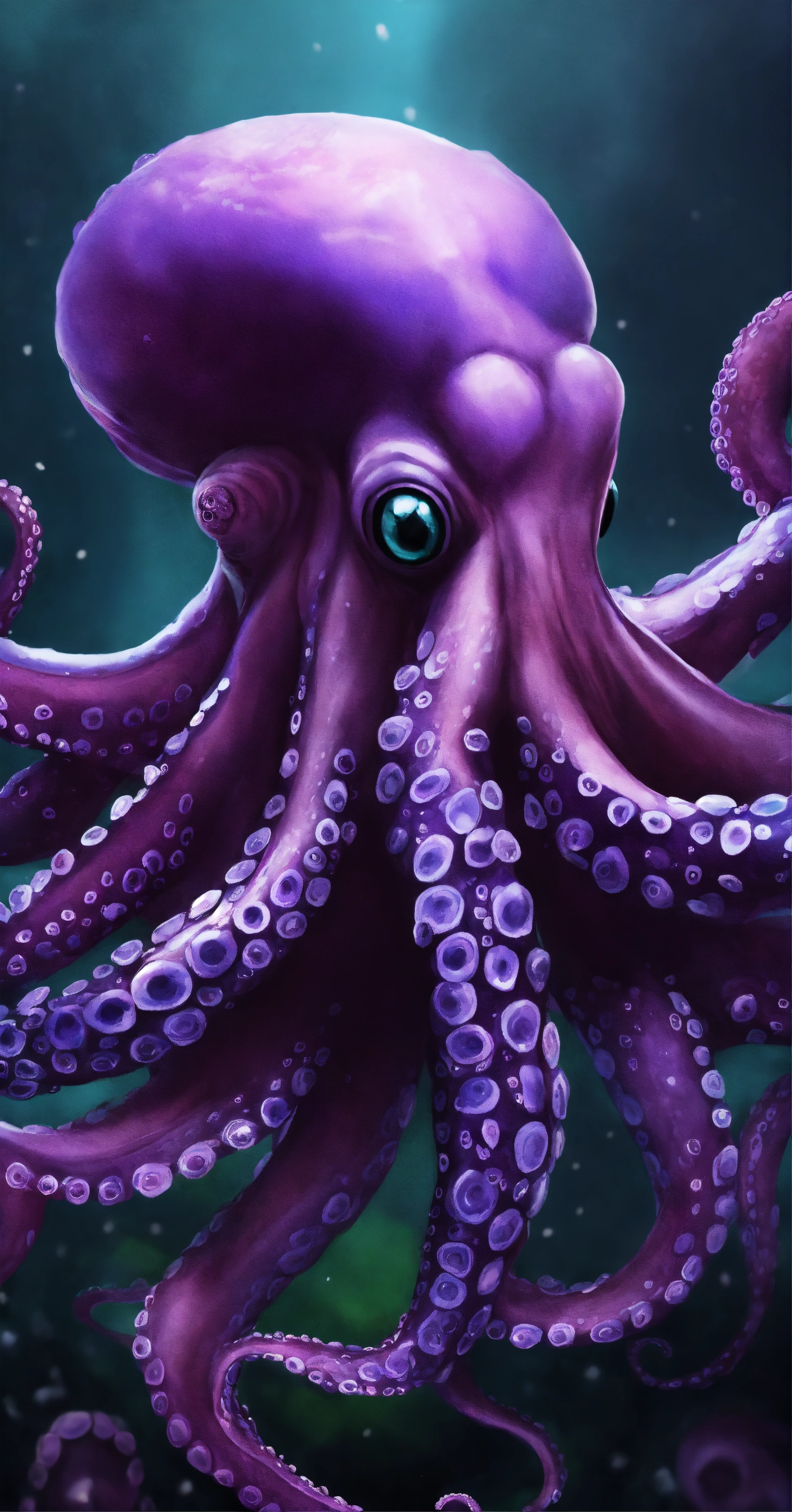 Lexica - Realistic purple octopus black and purple theme