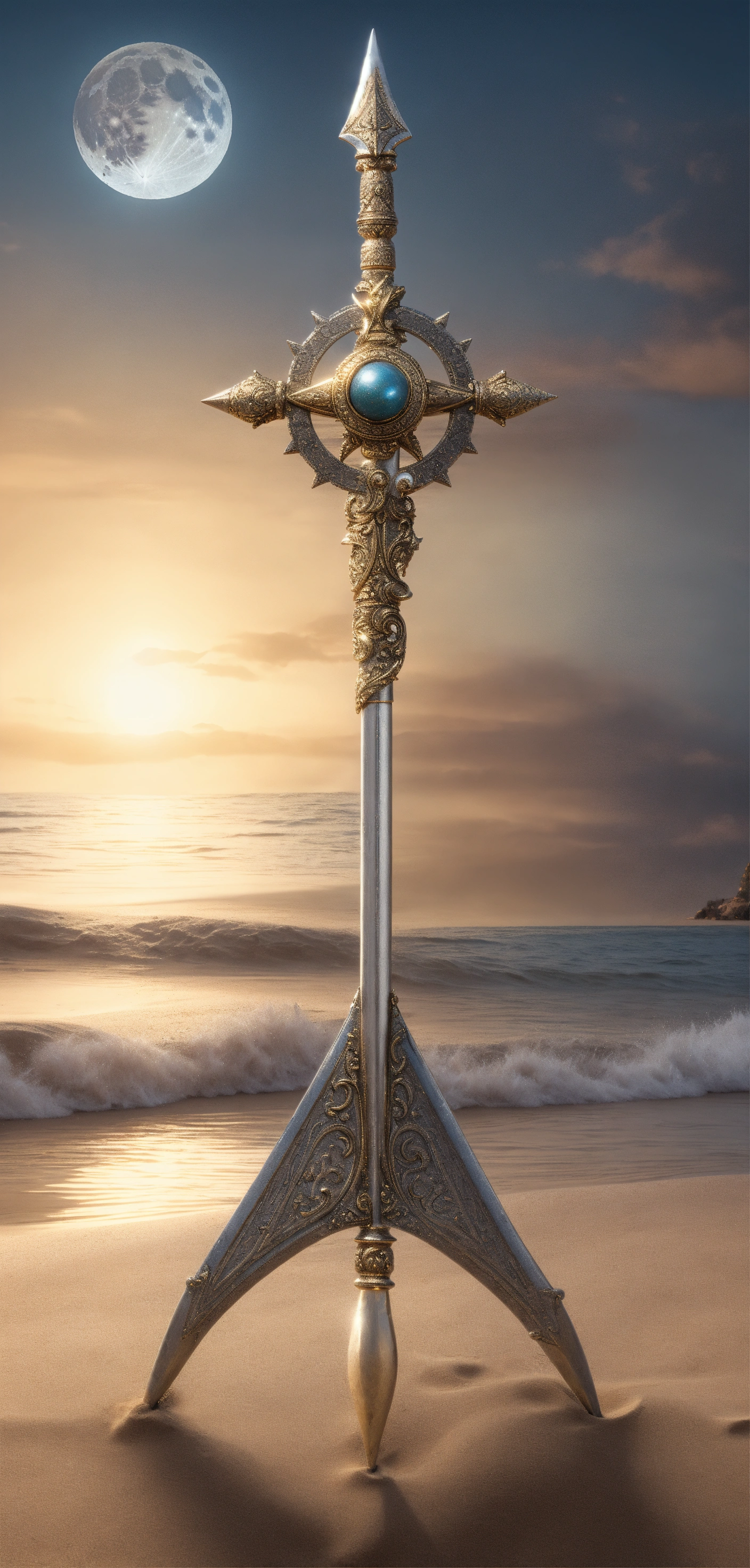 Lexica - 8k, picture of a narrow and delicate gezackte throwing harpoon ...